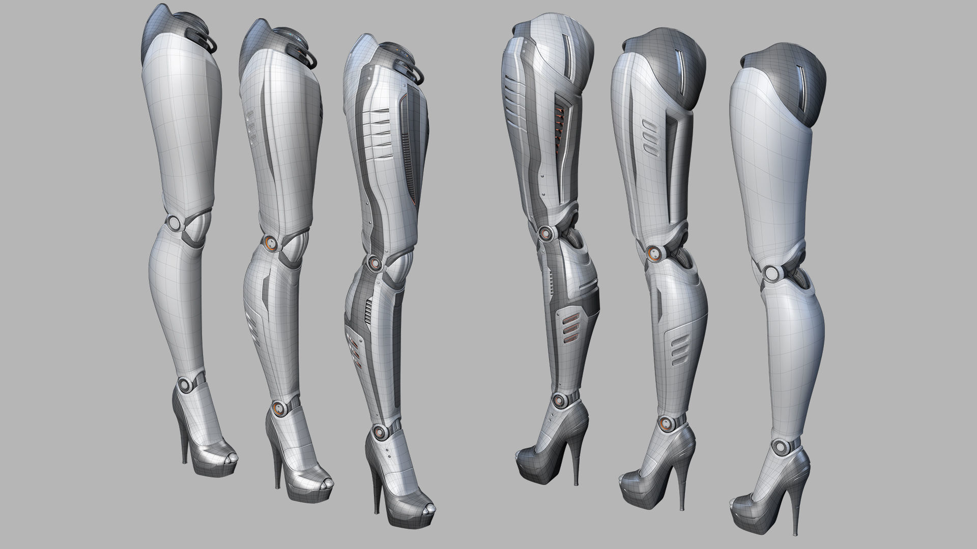 Robot Woman Body Parts - Kitbash 3D model animated rigged | CGTrader