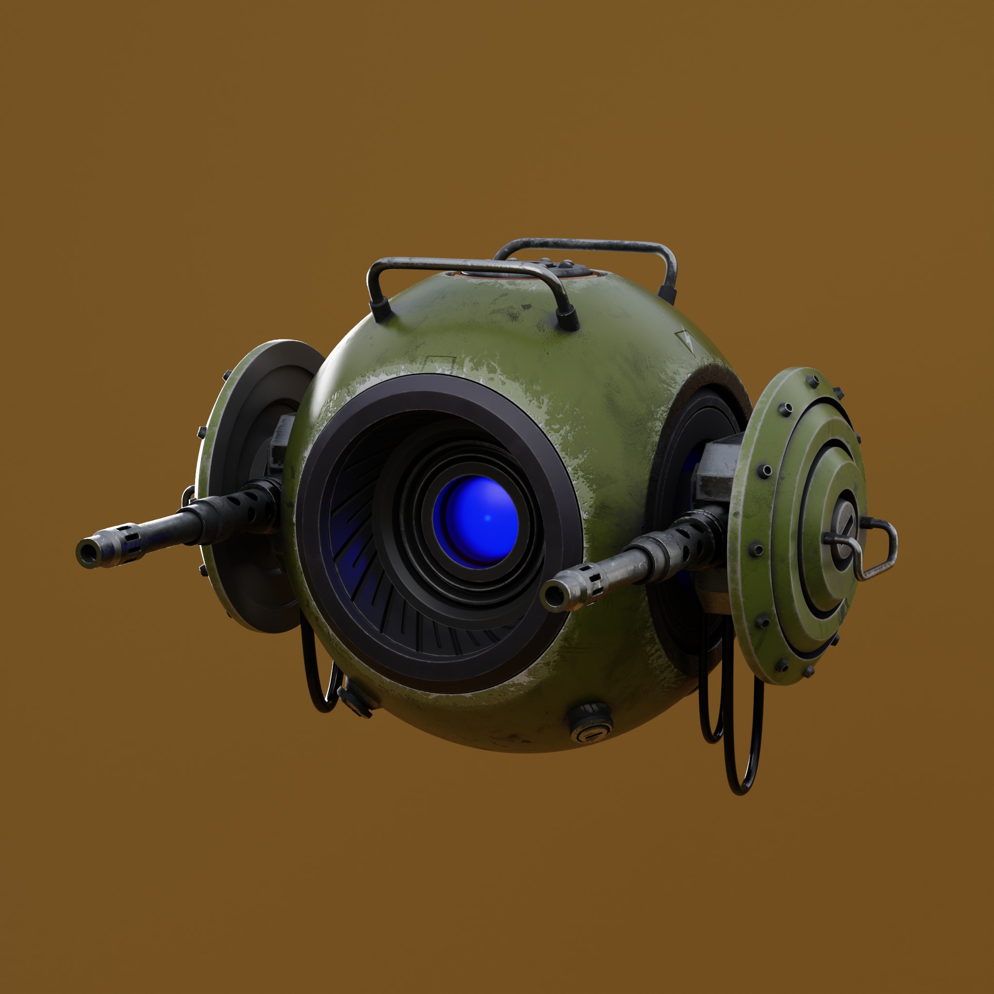 Spherical Robot with Turret 3D model | CGTrader