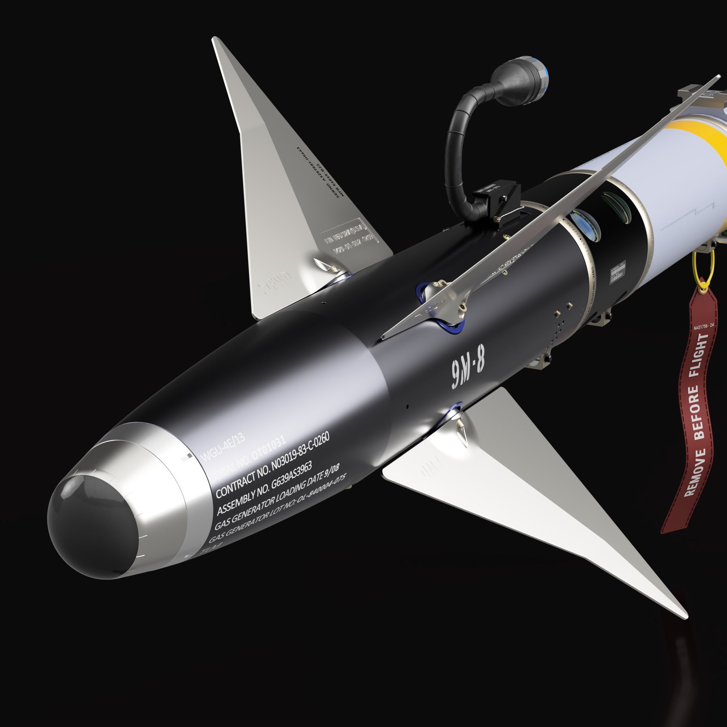 SIMPLIFIED AIM-9L Sidewinder Missile-Highly Detailed- Accurate 3D model ...