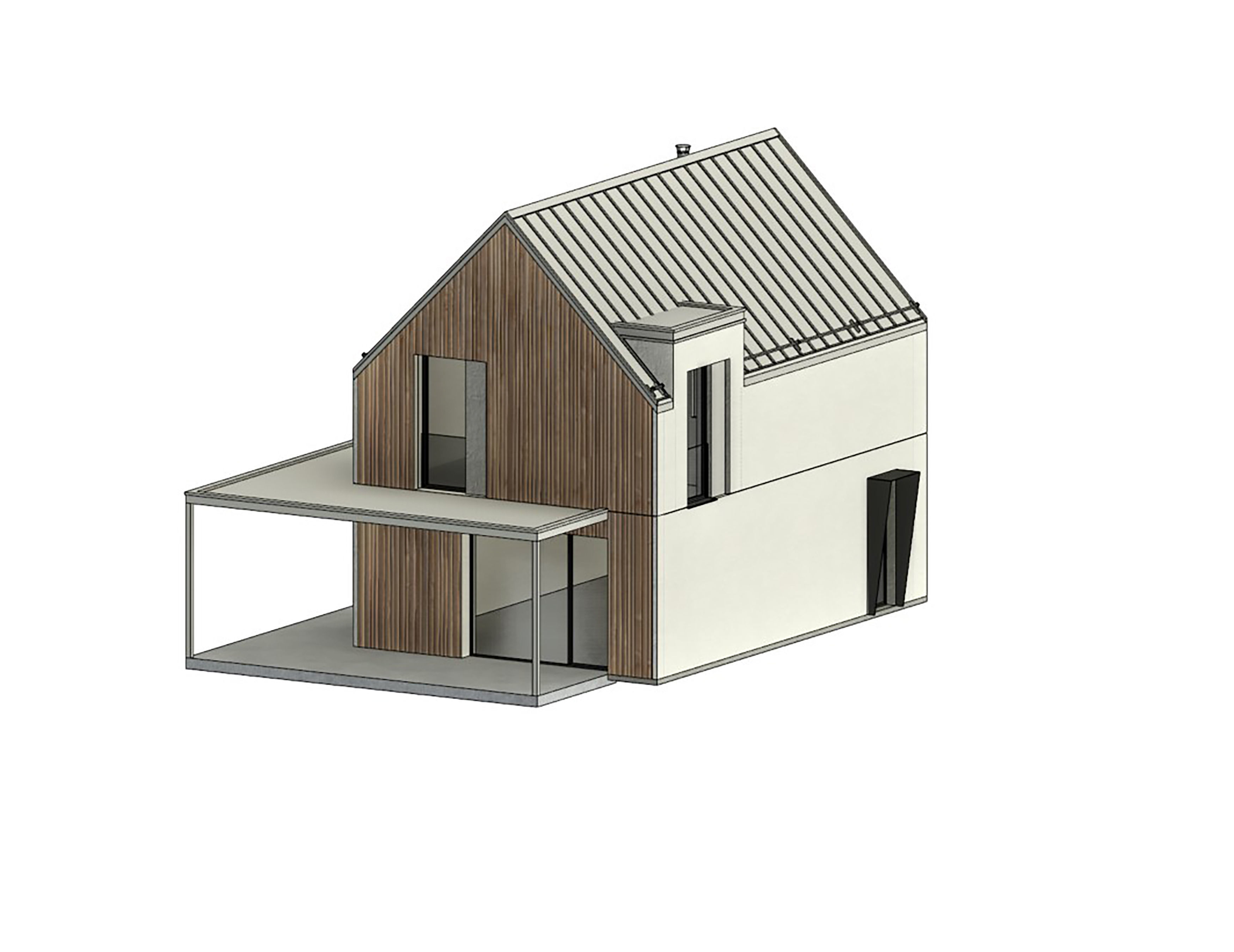 3D model Family House 26 - Created with fully parametric Revit Families ...