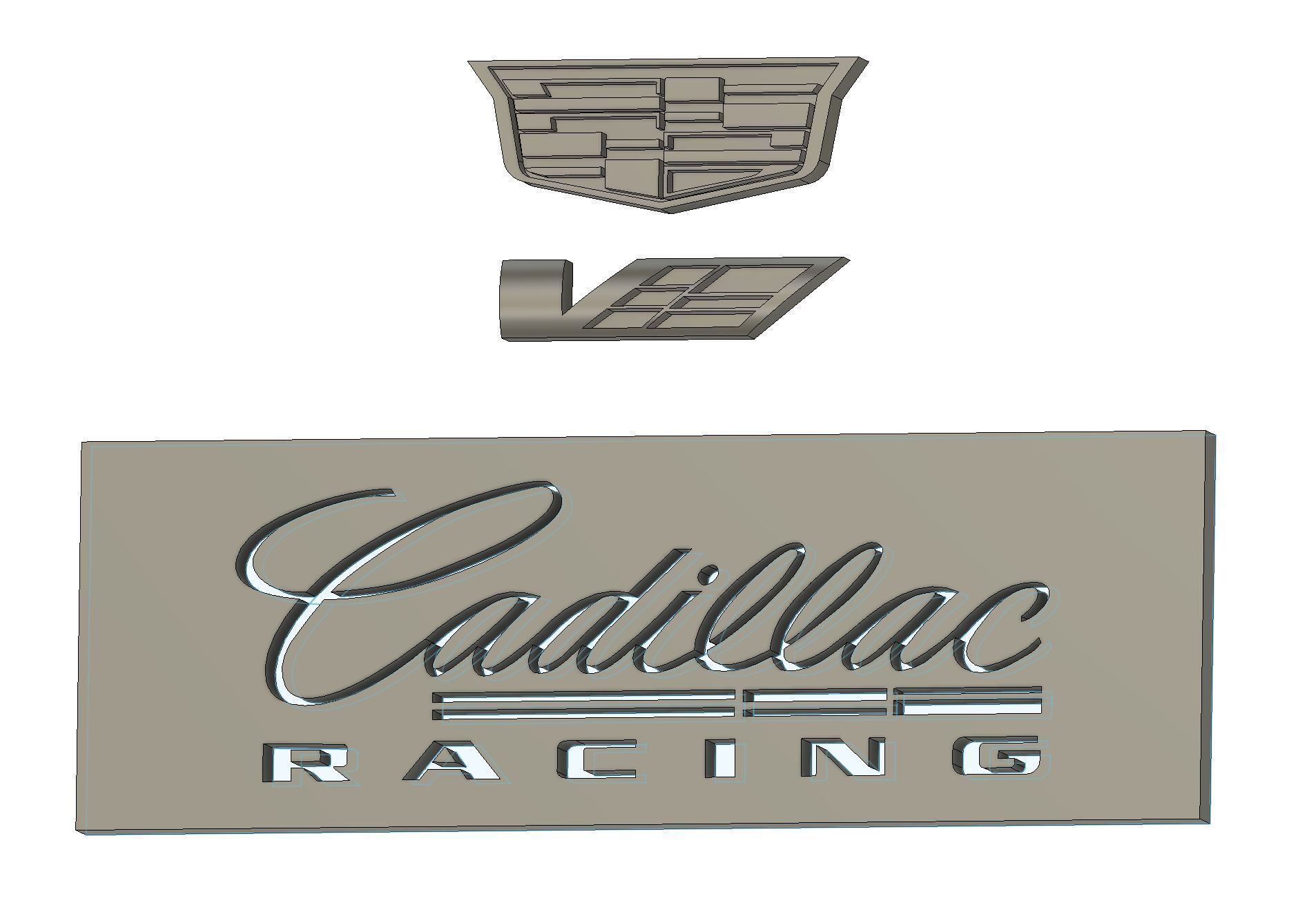 Cadillac Racing Logos 3D model 3D printable | CGTrader