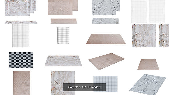 3D Model Collection Carpets set 01 VR / AR / low-poly | CGTrader