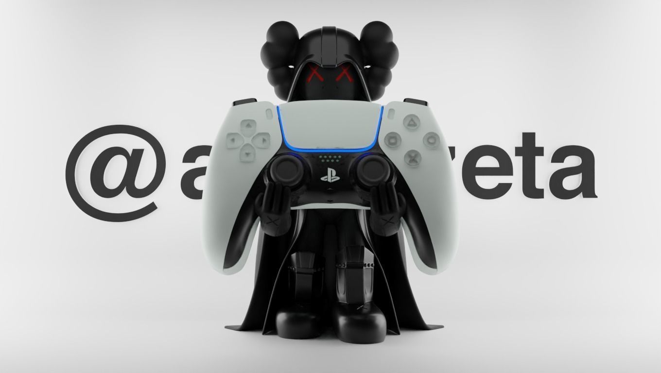 3D model Kaws Darth Vader Controller Stand Play Station and Xbox ...