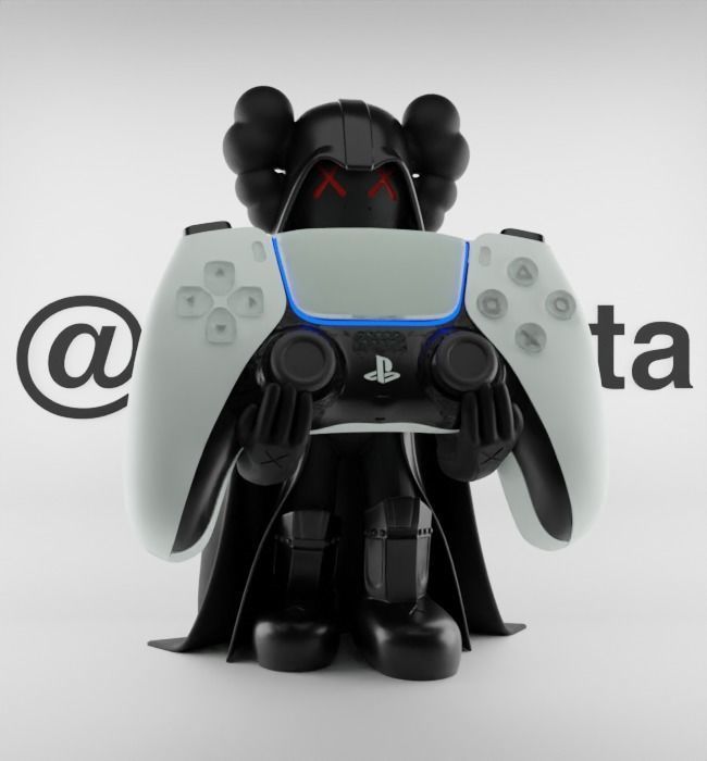 3D model Kaws Darth Vader Controller Stand Play Station and Xbox ...