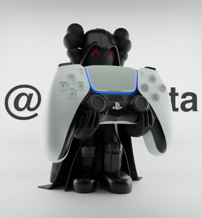 3D model Kaws Darth Vader Controller Stand Play Station and Xbox ...