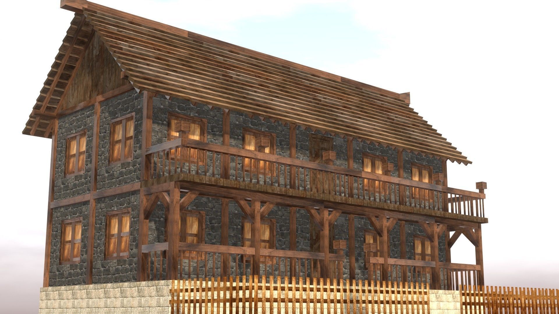 3D model Medieval house fourteen VR / AR / low-poly | CGTrader