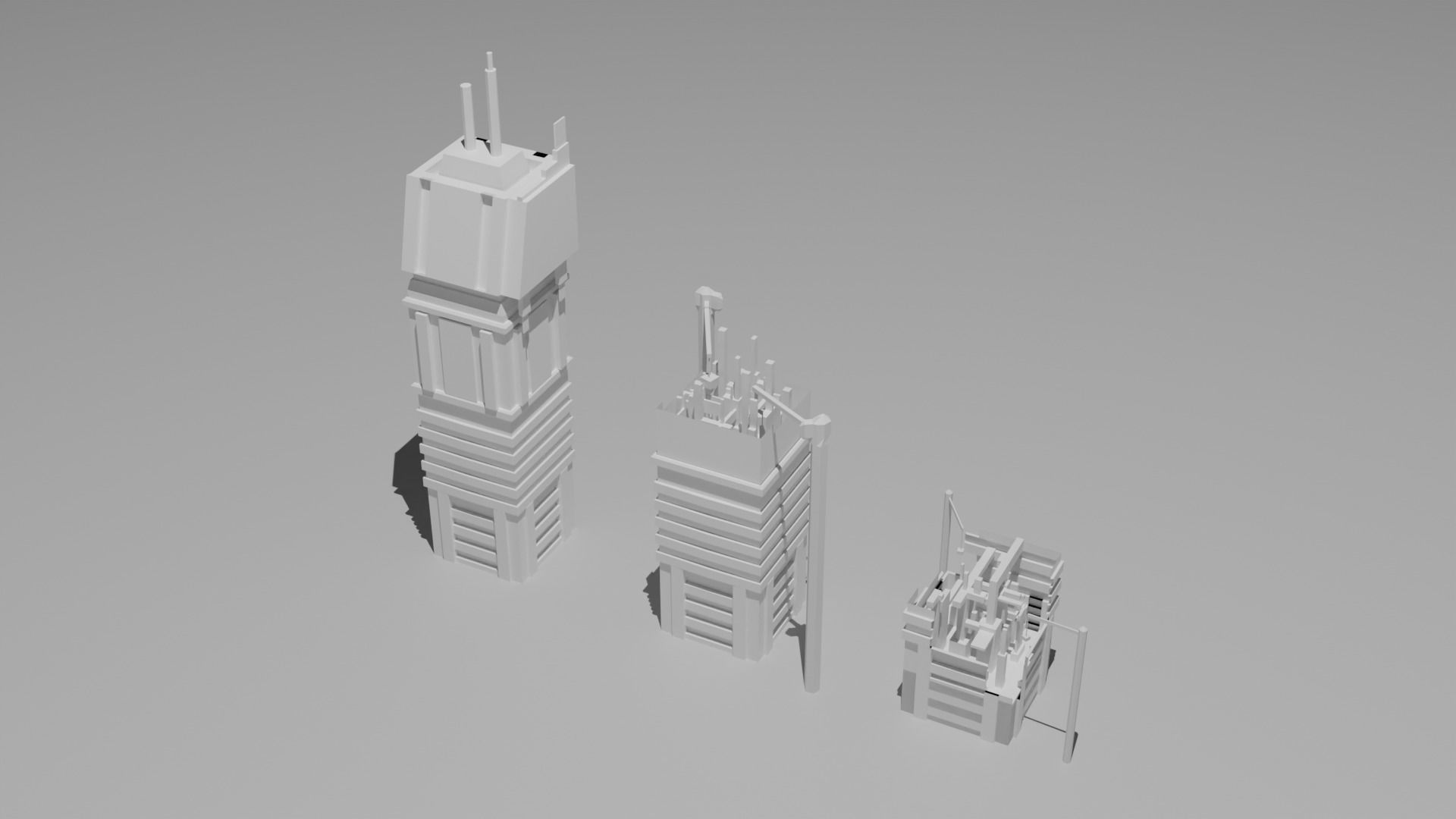 Futuristic Buildings Phase Bundle free VR / AR / low-poly 3D model ...