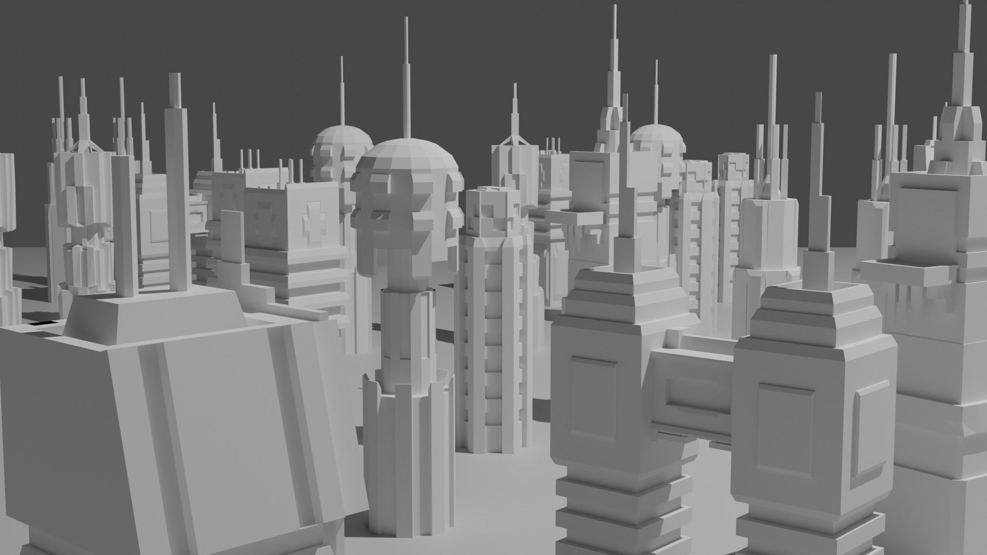 Futuristic Buildings Phase Bundle free VR / AR / low-poly 3D model ...