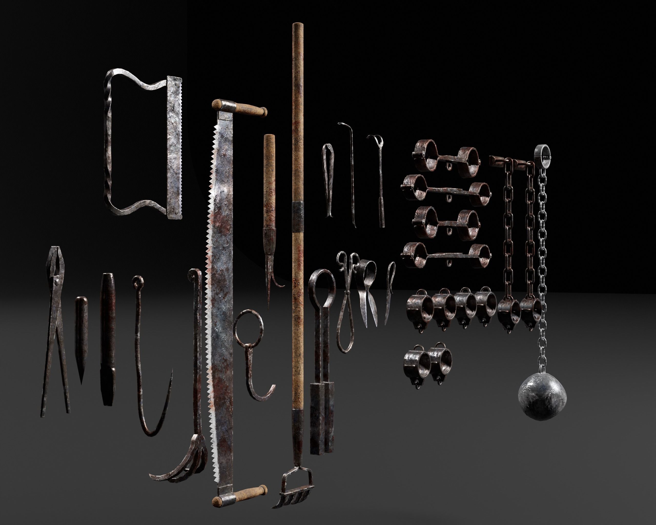 3D Model Collection Medieval Torture Tools VR / AR / low-poly | CGTrader