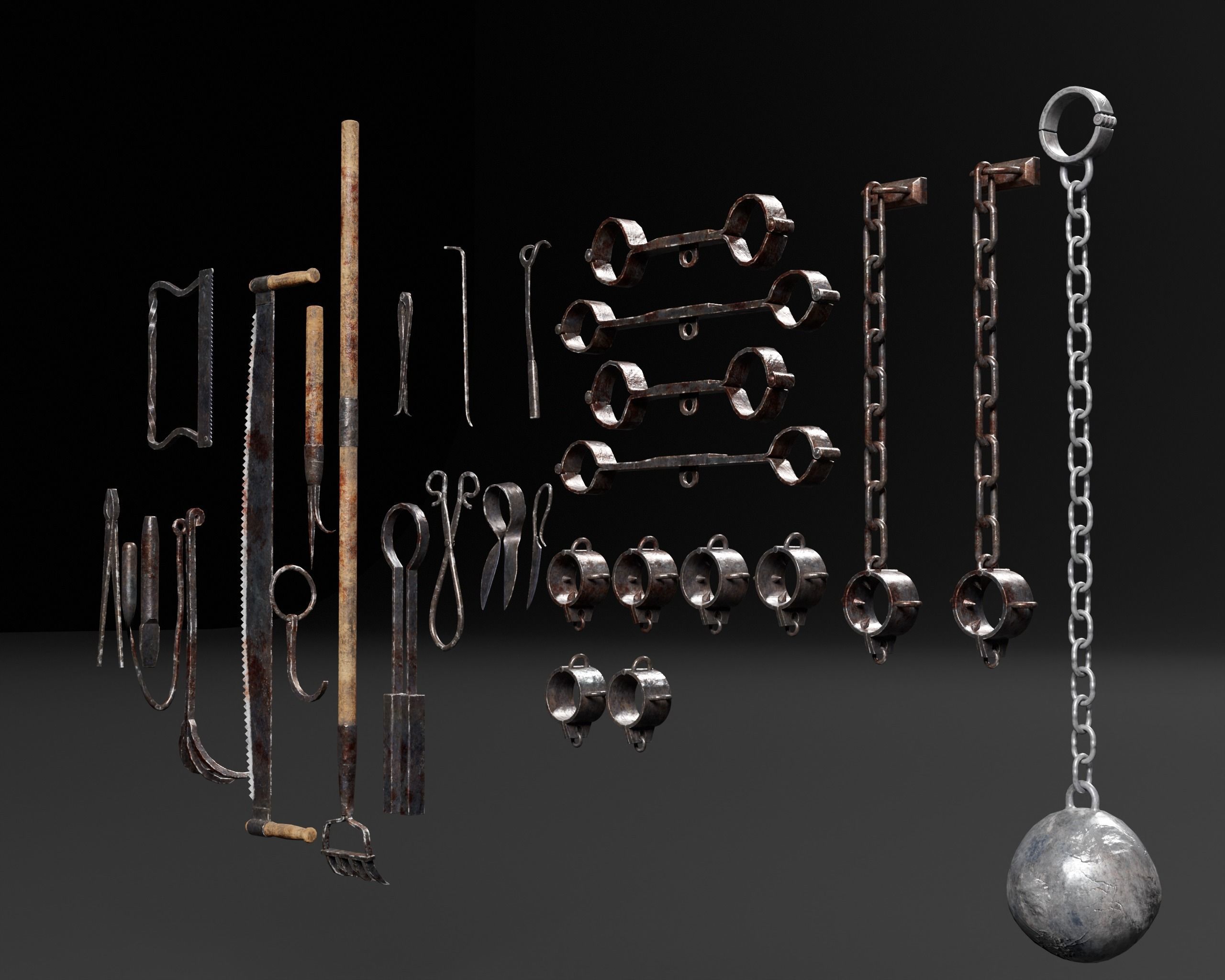 3D Model Collection Medieval Torture Tools VR / AR / low-poly | CGTrader