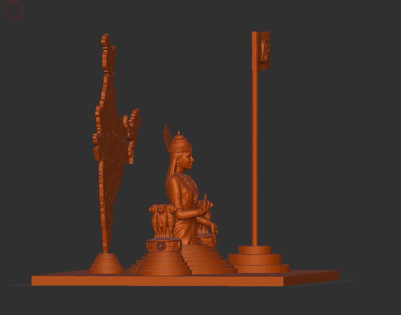 Bharat mata 3D model 3D printable | CGTrader