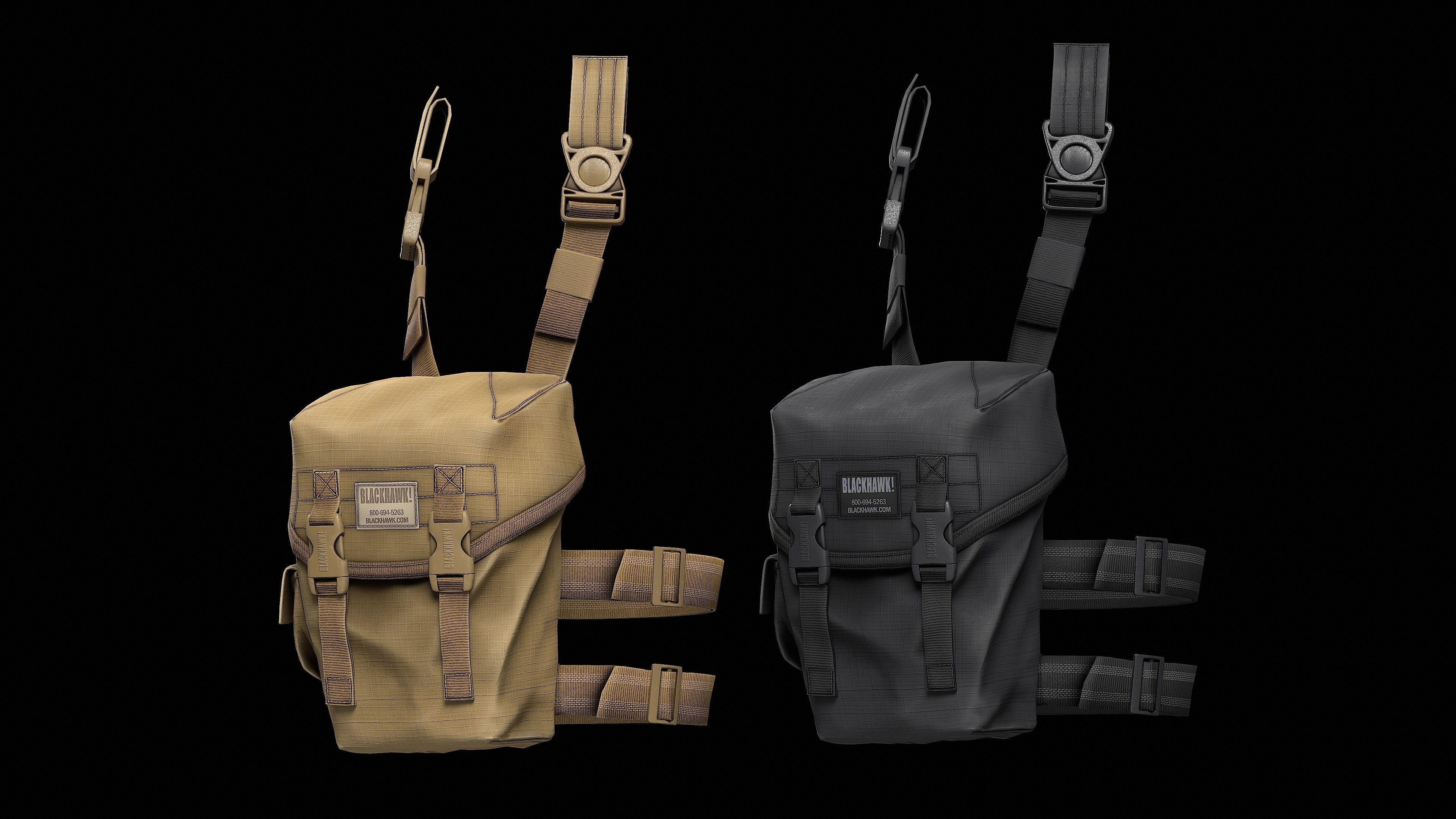 3D model BLACKHAWK Omega Elite Gas Mask Pouch VR / AR / low-poly | CGTrader