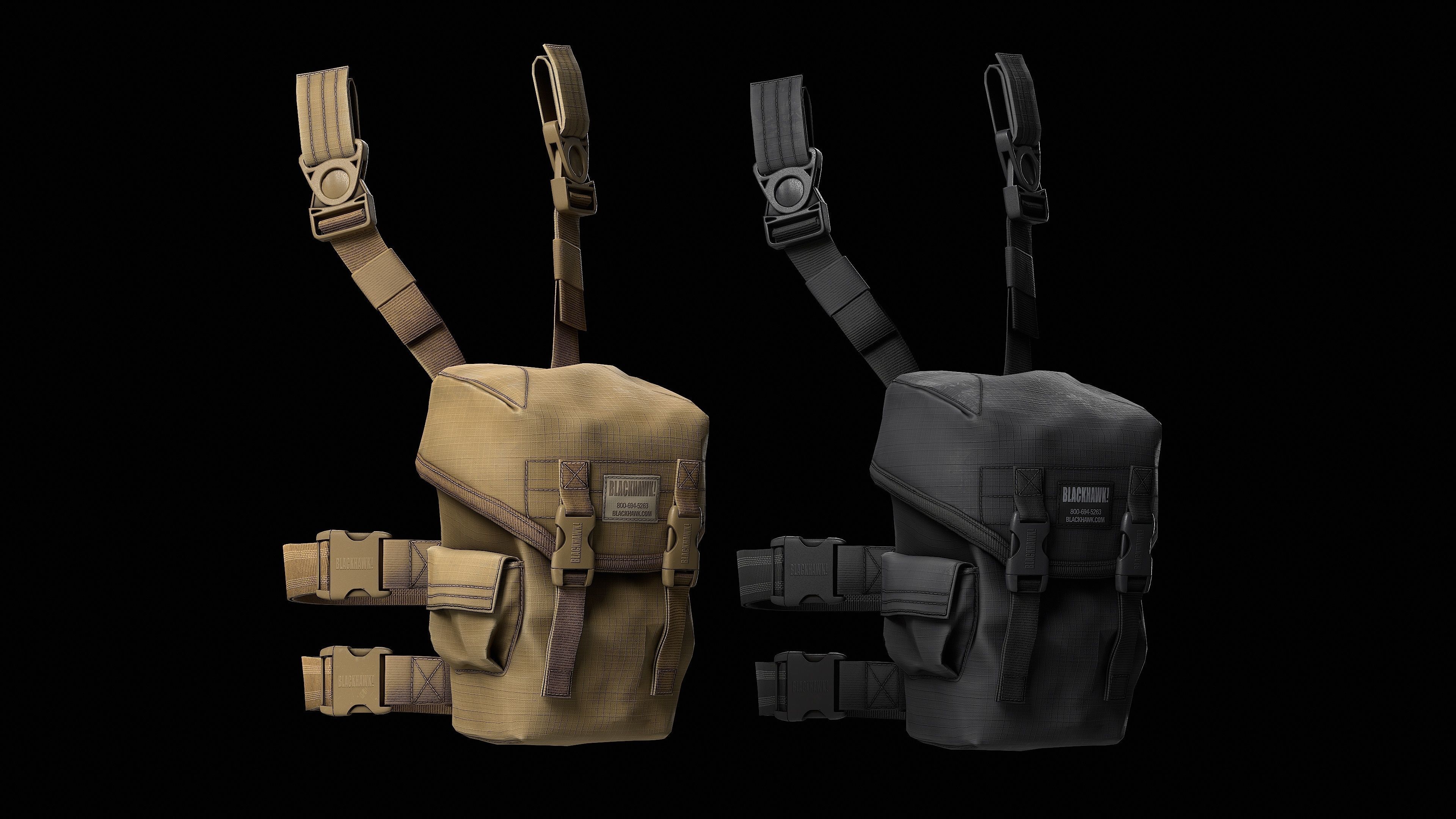 3D model BLACKHAWK Omega Elite Gas Mask Pouch VR / AR / low-poly | CGTrader