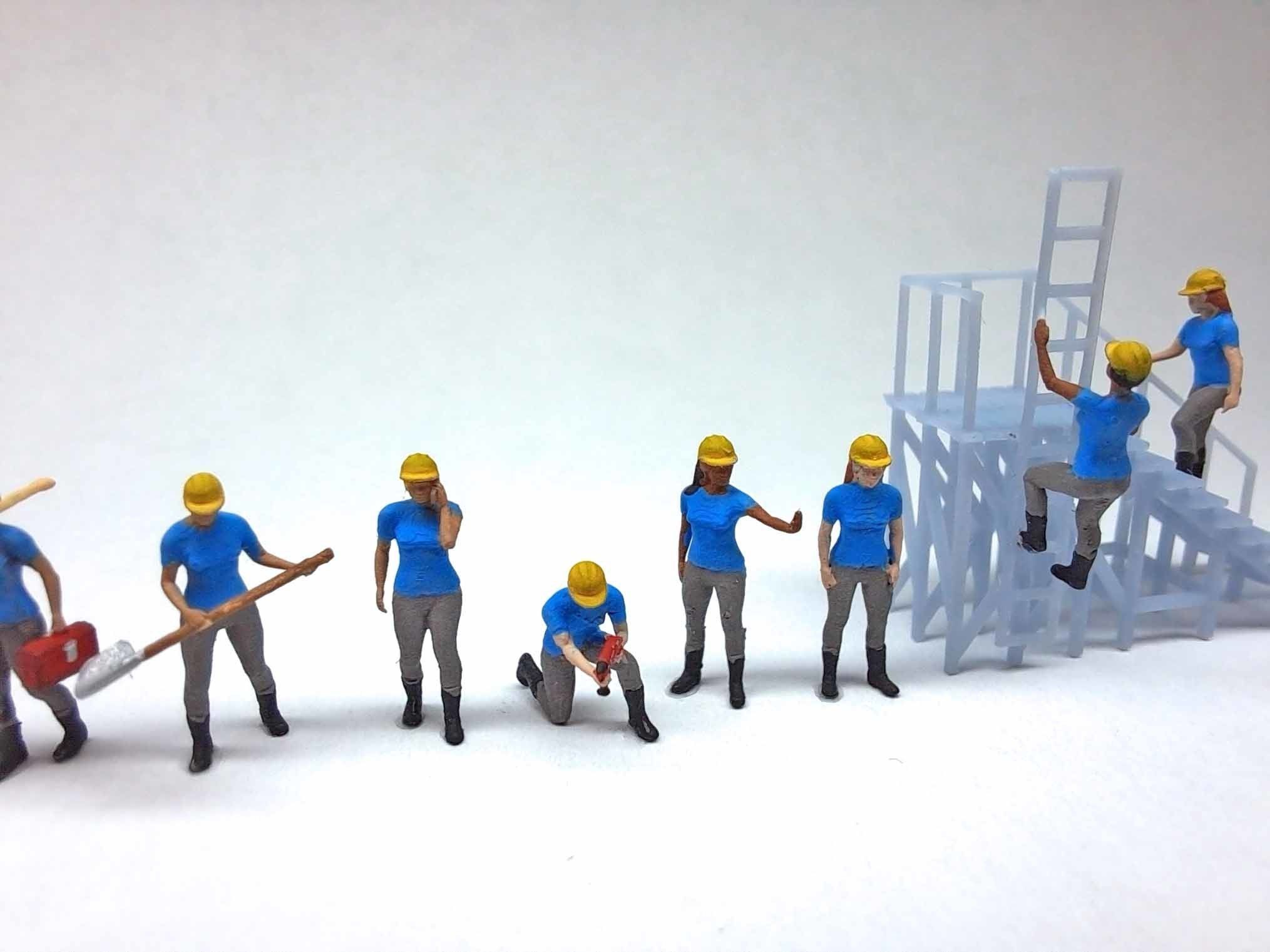 N Scale Female Workers free 3D model 3D printable | CGTrader