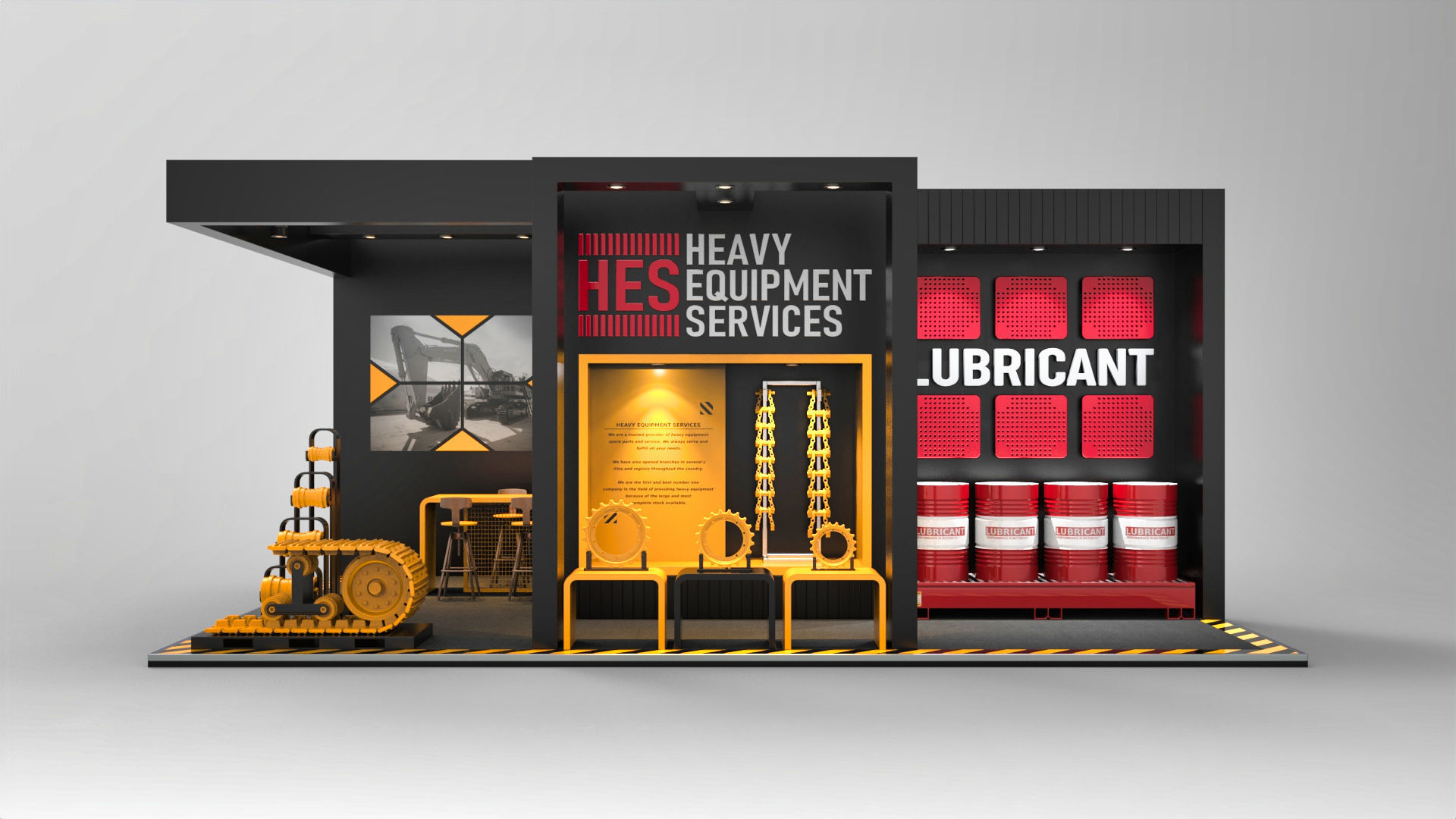 Heavy Equipment Booth Exhibition 3D model | CGTrader