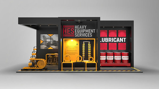 Heavy Equipment Booth Exhibition 3D model | CGTrader