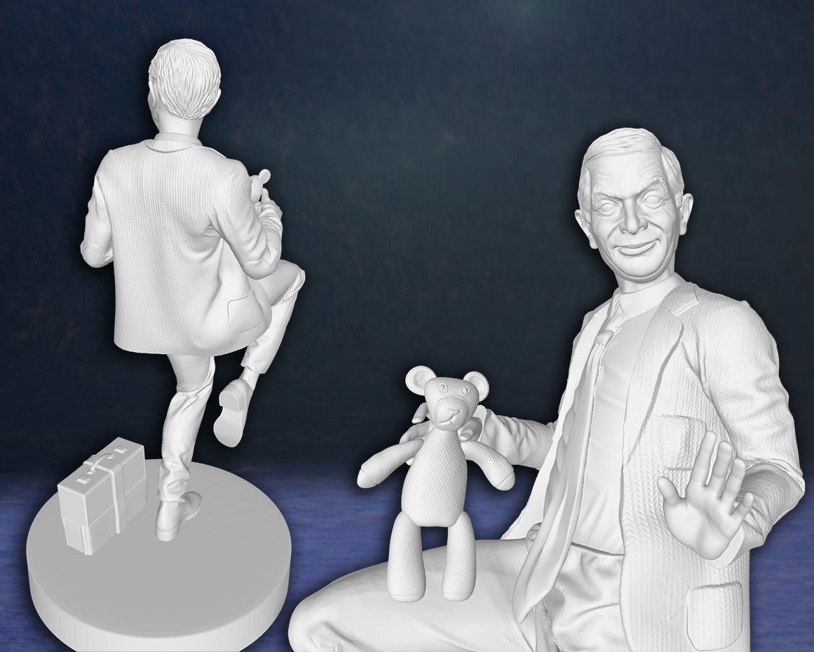 Mr Bean Rowan Atkinson Action Figures Custom 3D Print Model 3D model 3D ...