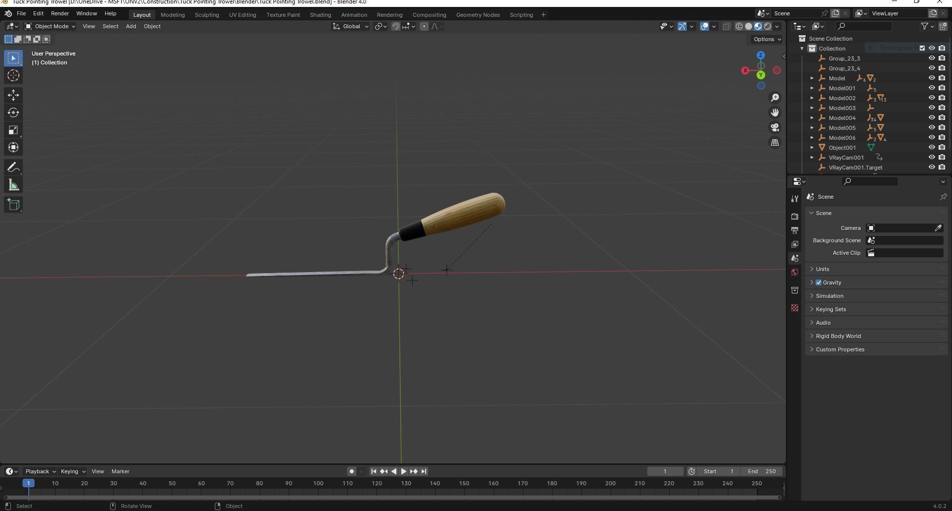 3D model Tuck Pointing Trowel VR / AR / low-poly | CGTrader