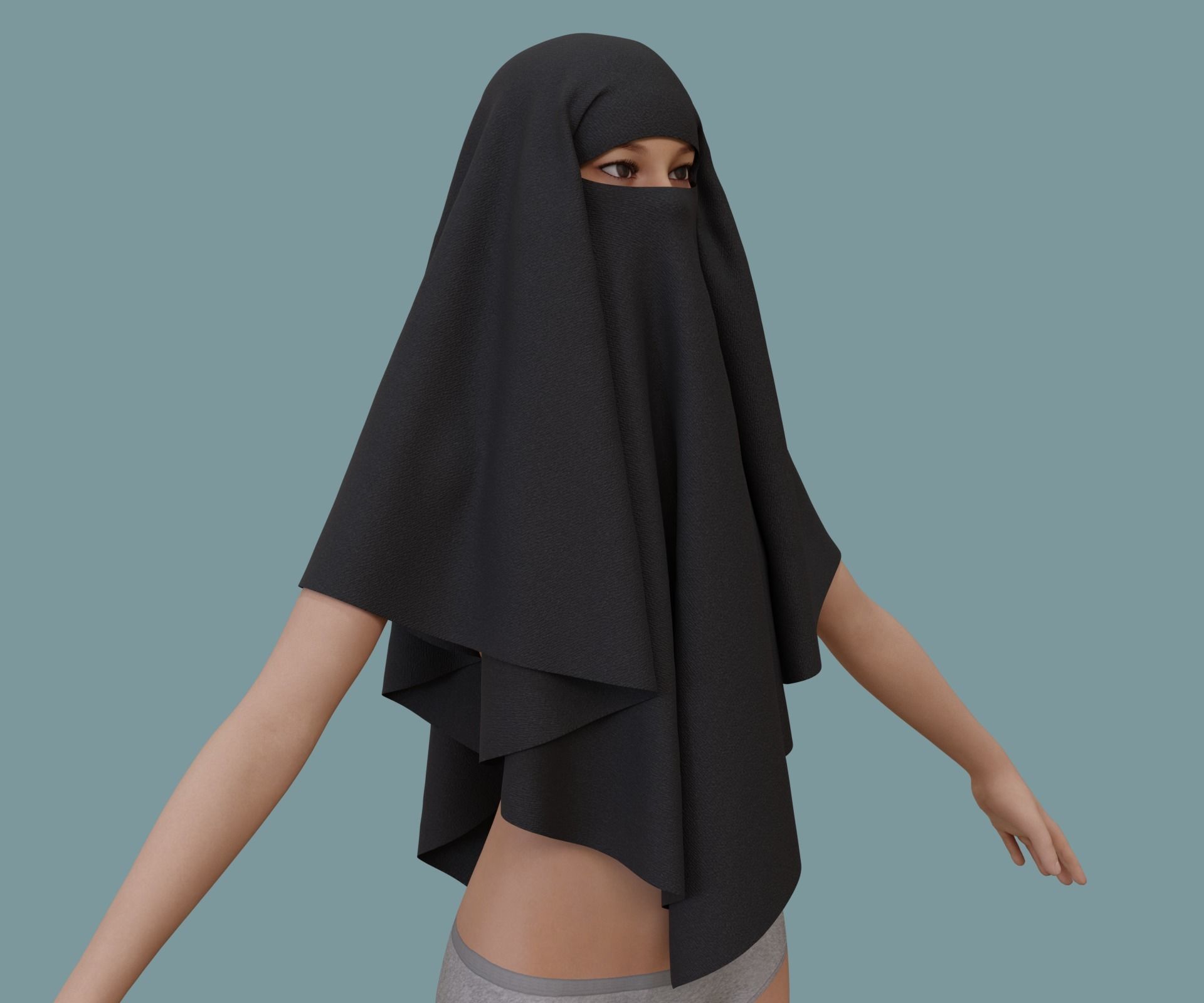 3D model Muslim Niqab VR / AR / low-poly | CGTrader