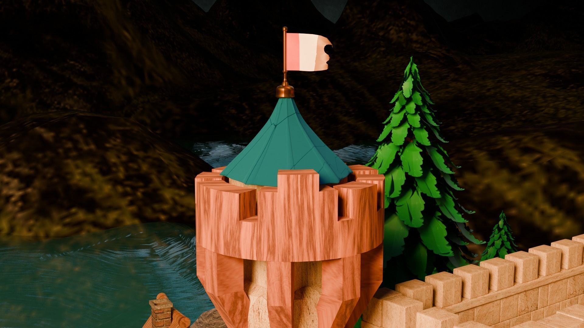 Medieval Stronghold And Village free VR / AR / low-poly 3D model ...