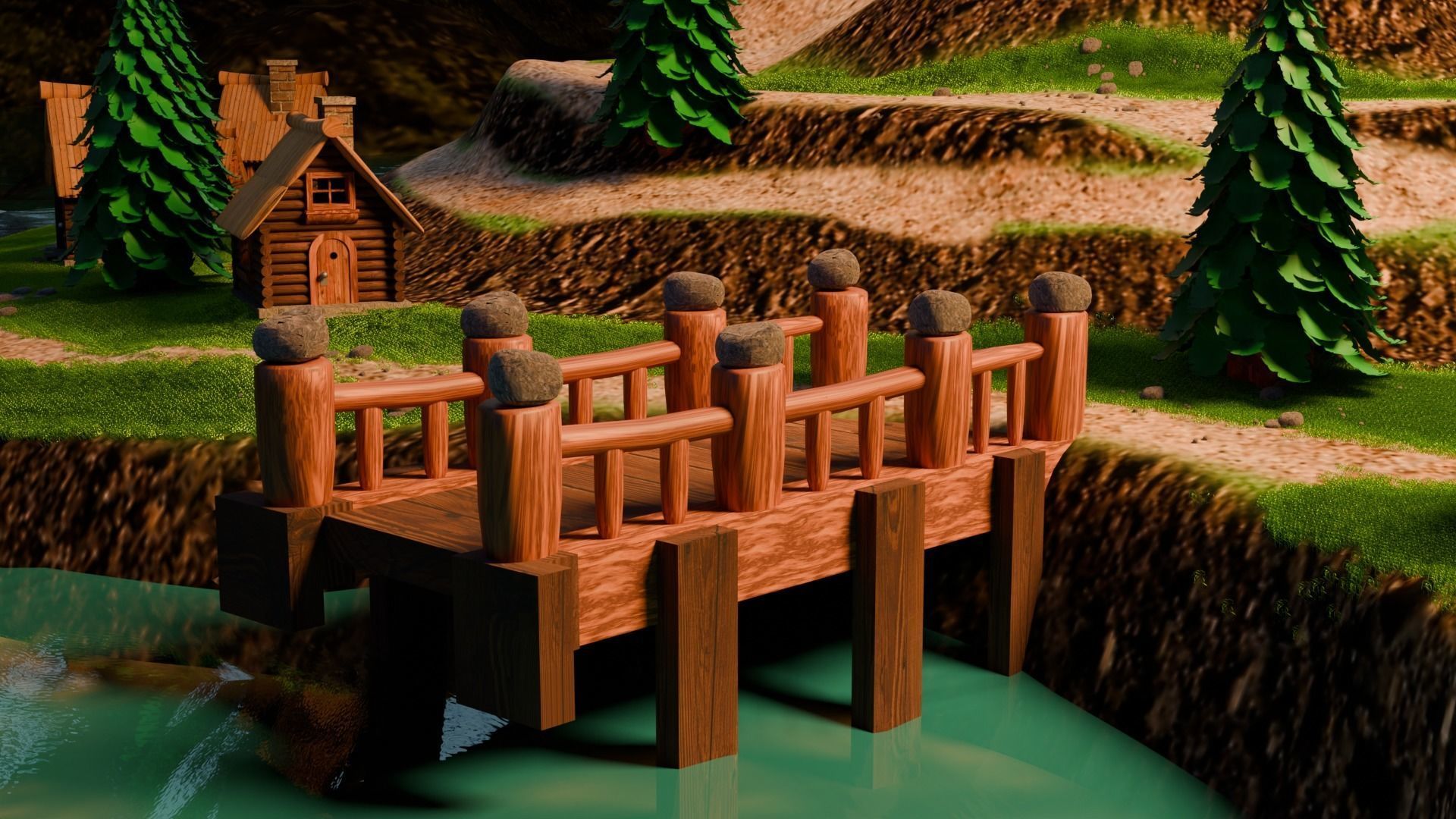 Medieval Stronghold And Village free VR / AR / low-poly 3D model ...