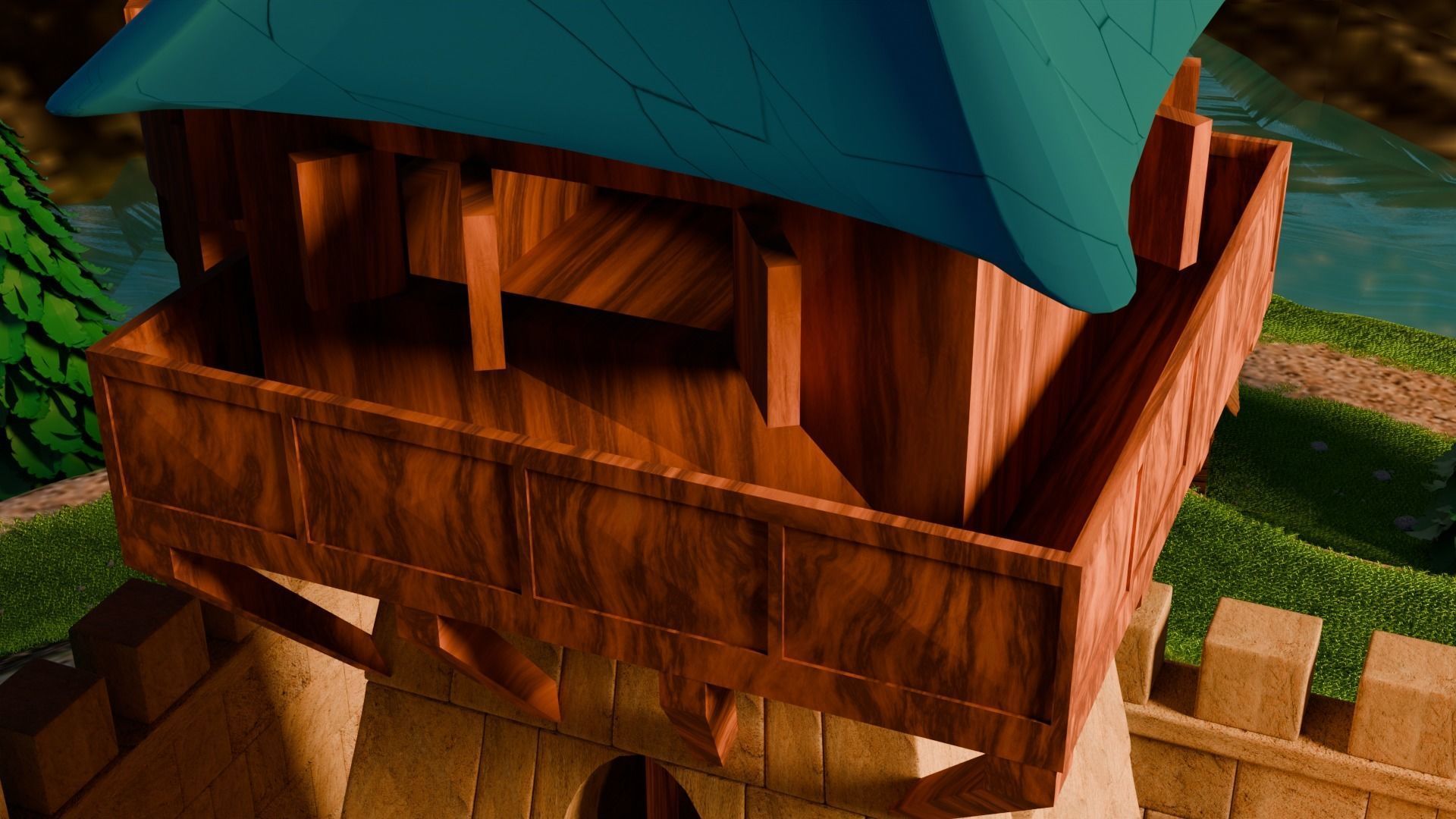 Medieval Stronghold And Village free VR / AR / low-poly 3D model ...