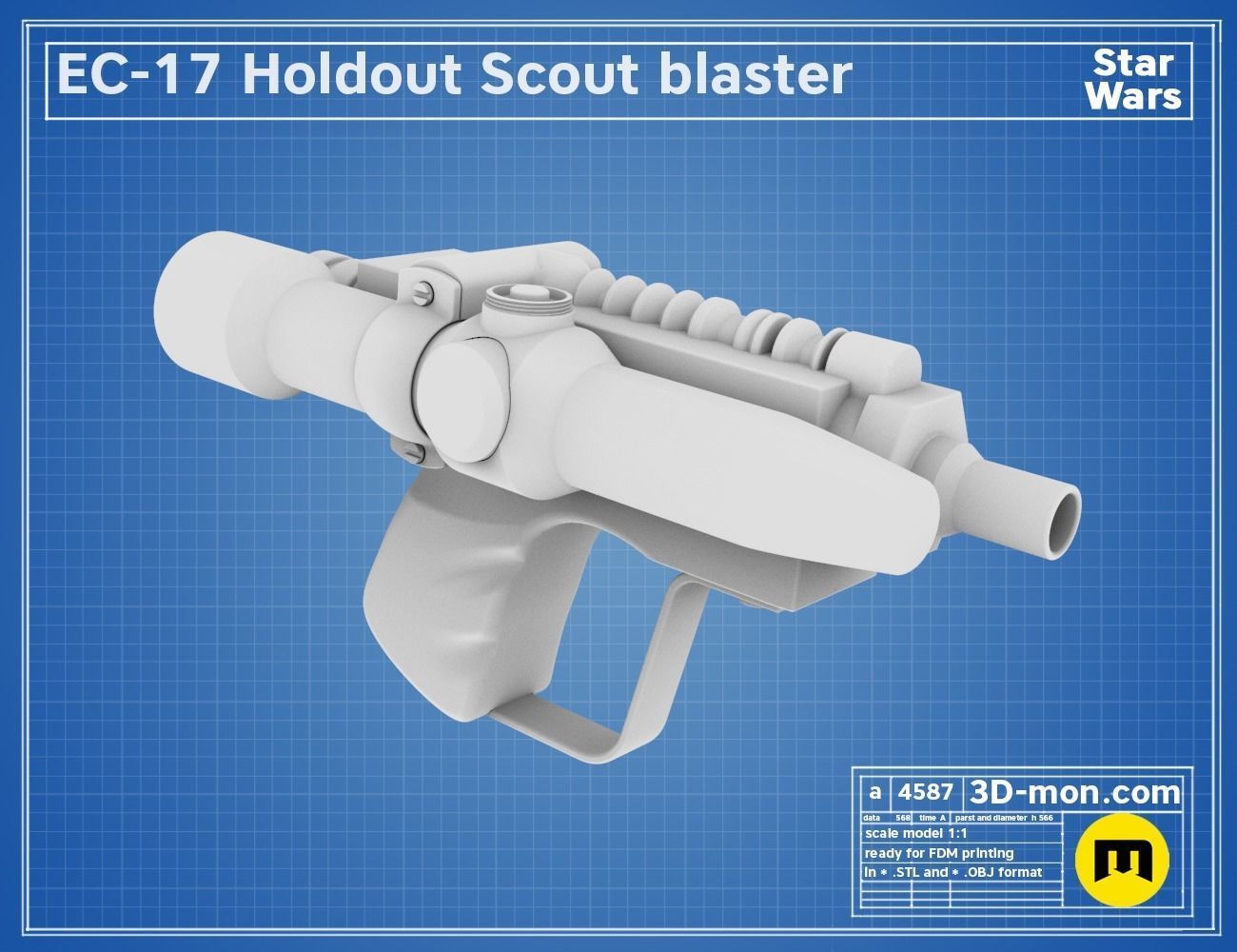 EC-17 HOLDOUT SCOUT BLASTER free 3D model 3D printable | CGTrader