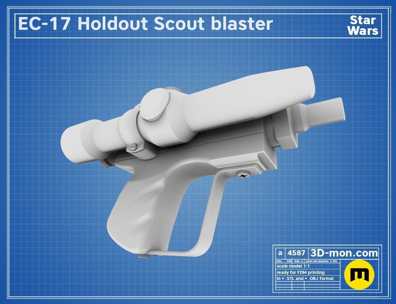 EC-17 HOLDOUT SCOUT BLASTER free 3D model 3D printable | CGTrader