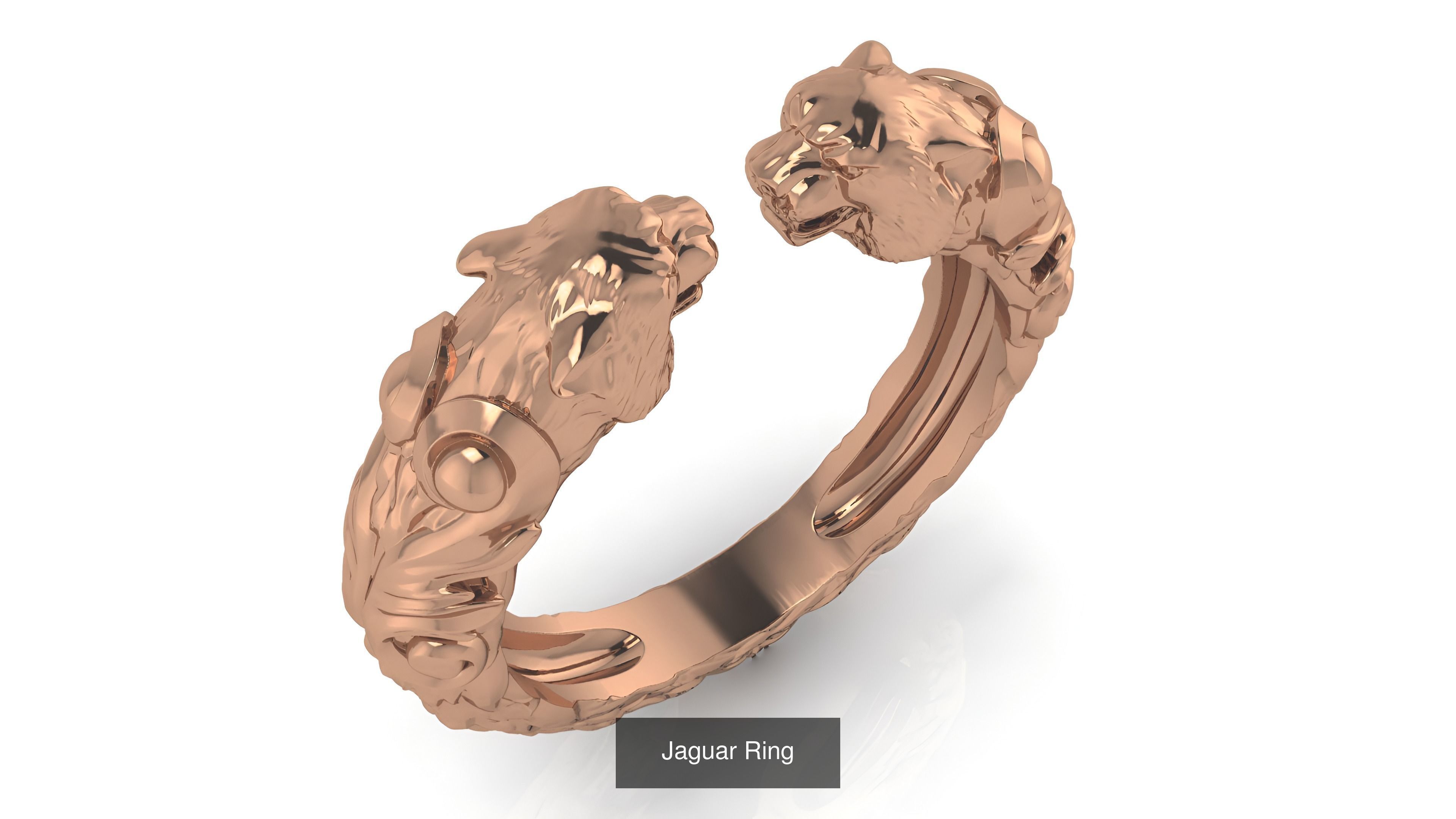 Lion Eagle Jaguar Tiger Bull-Dog Panther Snake Dragon Pig Rings 3D Model Collection 3D printable ...