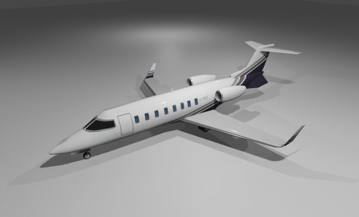 3D model private jet Bombardier learjet 45 XR lowpoly VR / AR / low ...