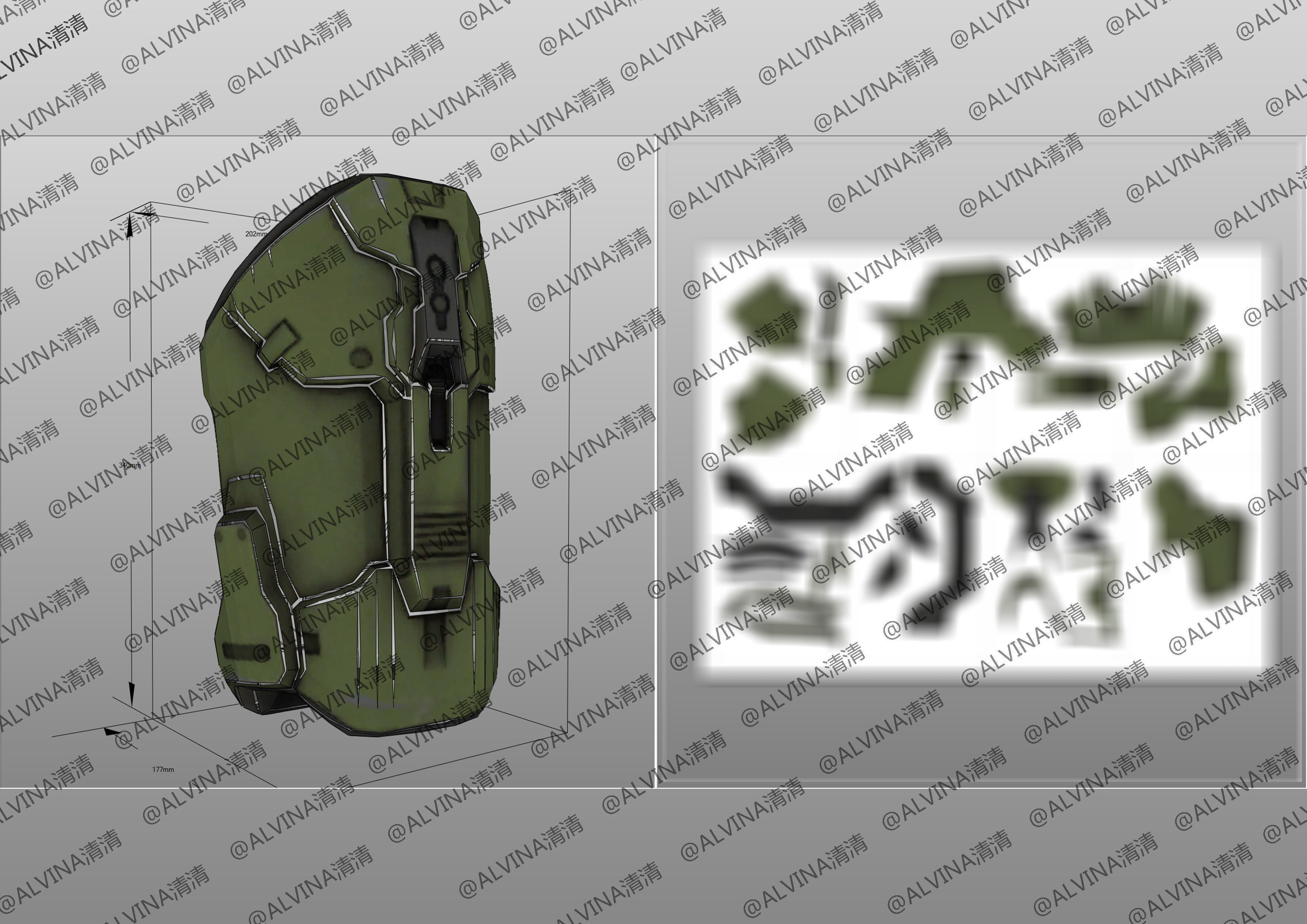 3D model Halo Infinite Master Chief Armor - DIY Cosplay Pepakura Foam ...