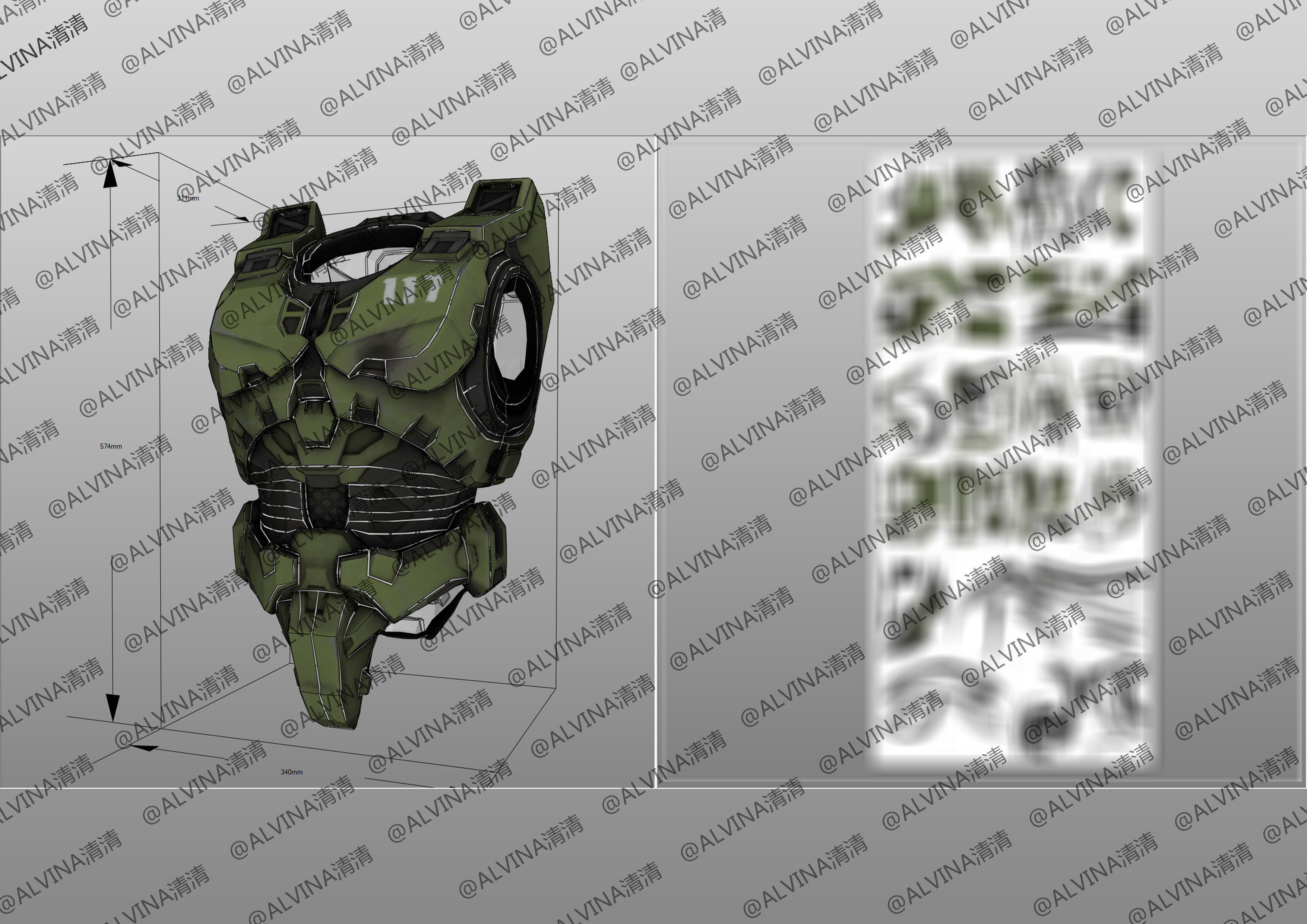 3D model Halo Infinite Master Chief Armor - DIY Cosplay Pepakura Foam ...