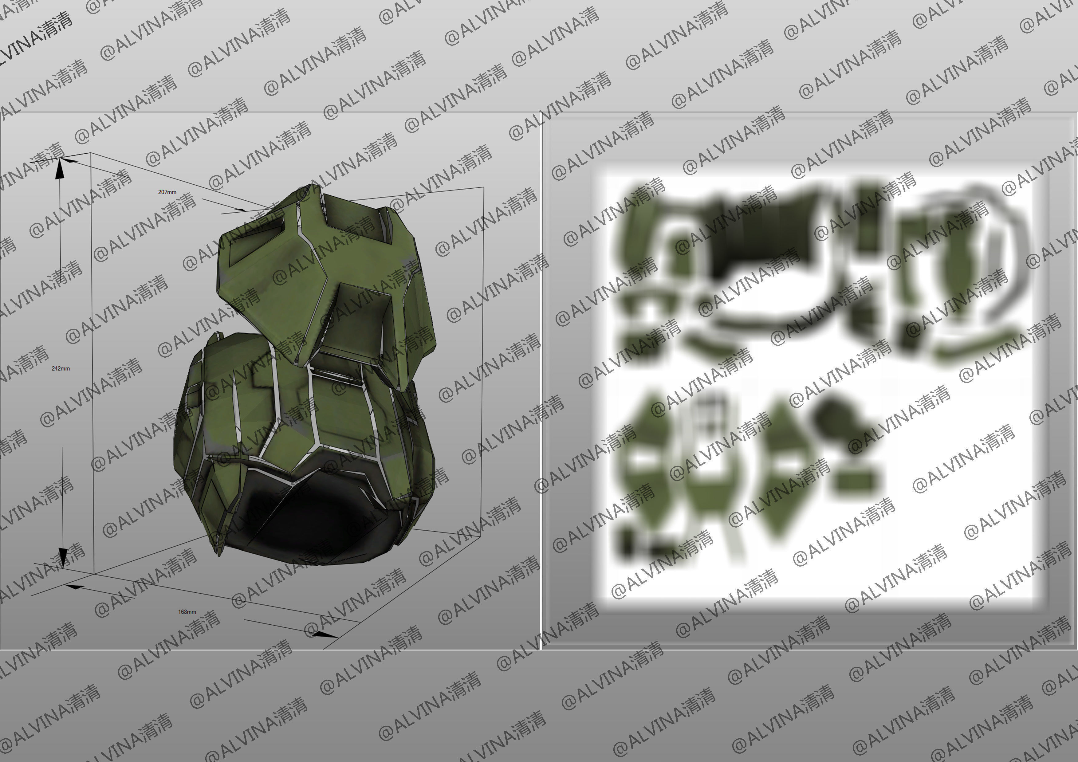 3D model Halo Infinite Master Chief Armor - DIY Cosplay Pepakura Foam ...