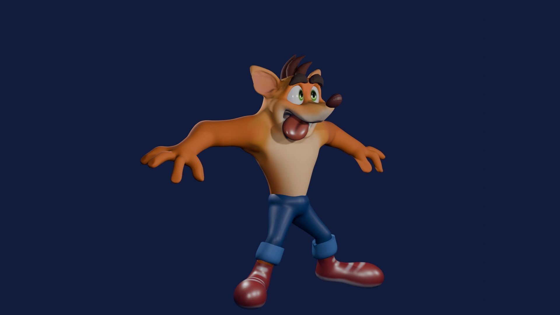 Crash Bandicoot fox 3D model rigged | CGTrader