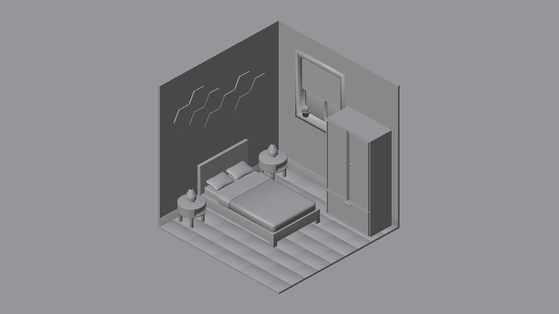 Simple Bedroom Diorama 3D model | CGTrader