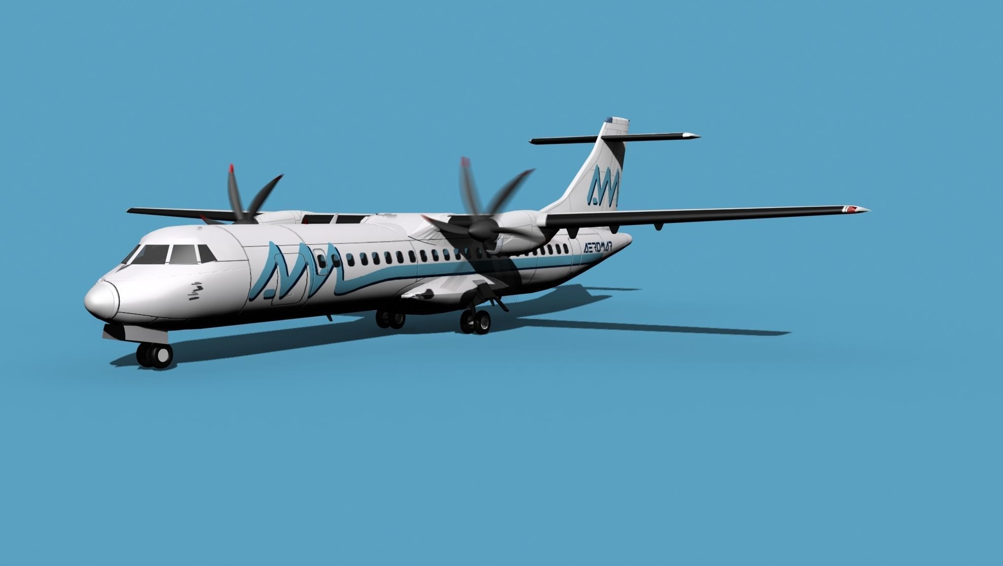 ATR ATR-72-600 Aero Mar 3D model animated rigged | CGTrader