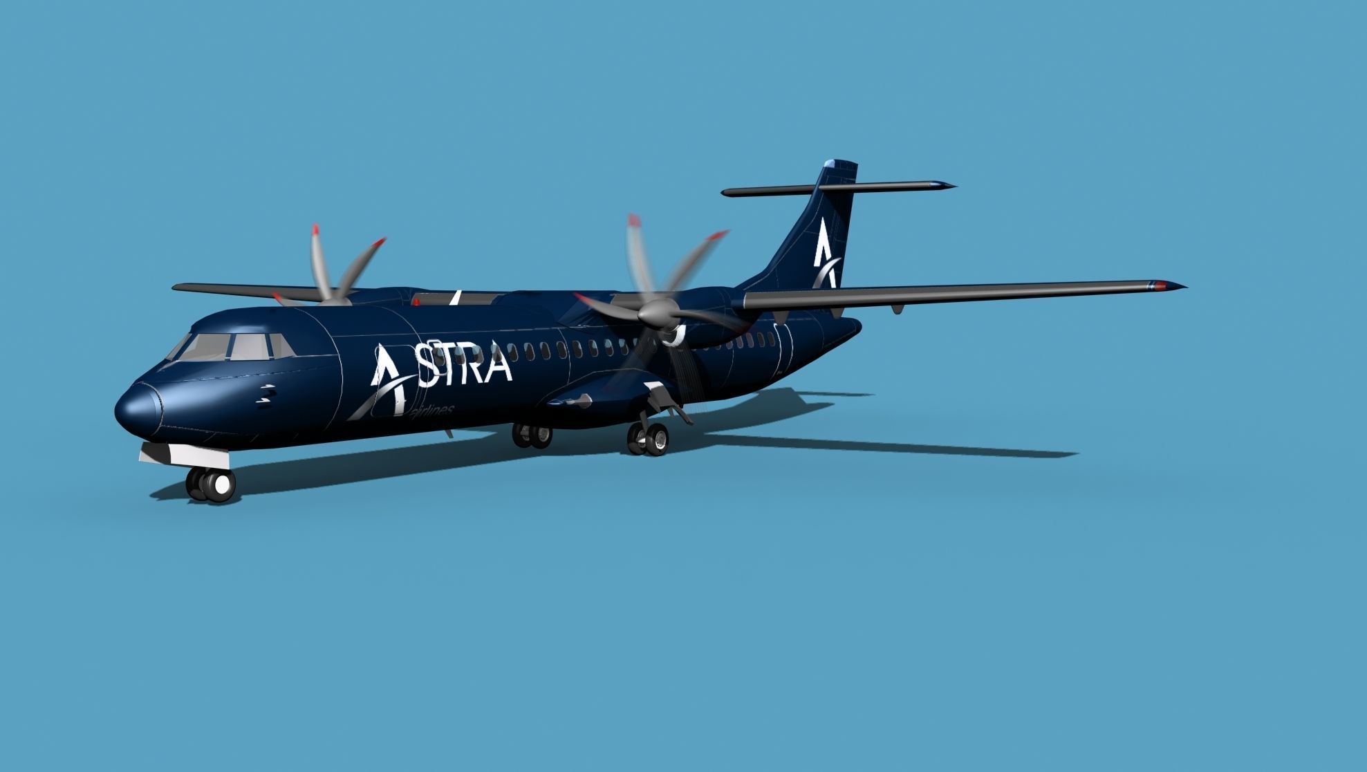ATR ATR-72-600 Astra 3D model animated rigged | CGTrader