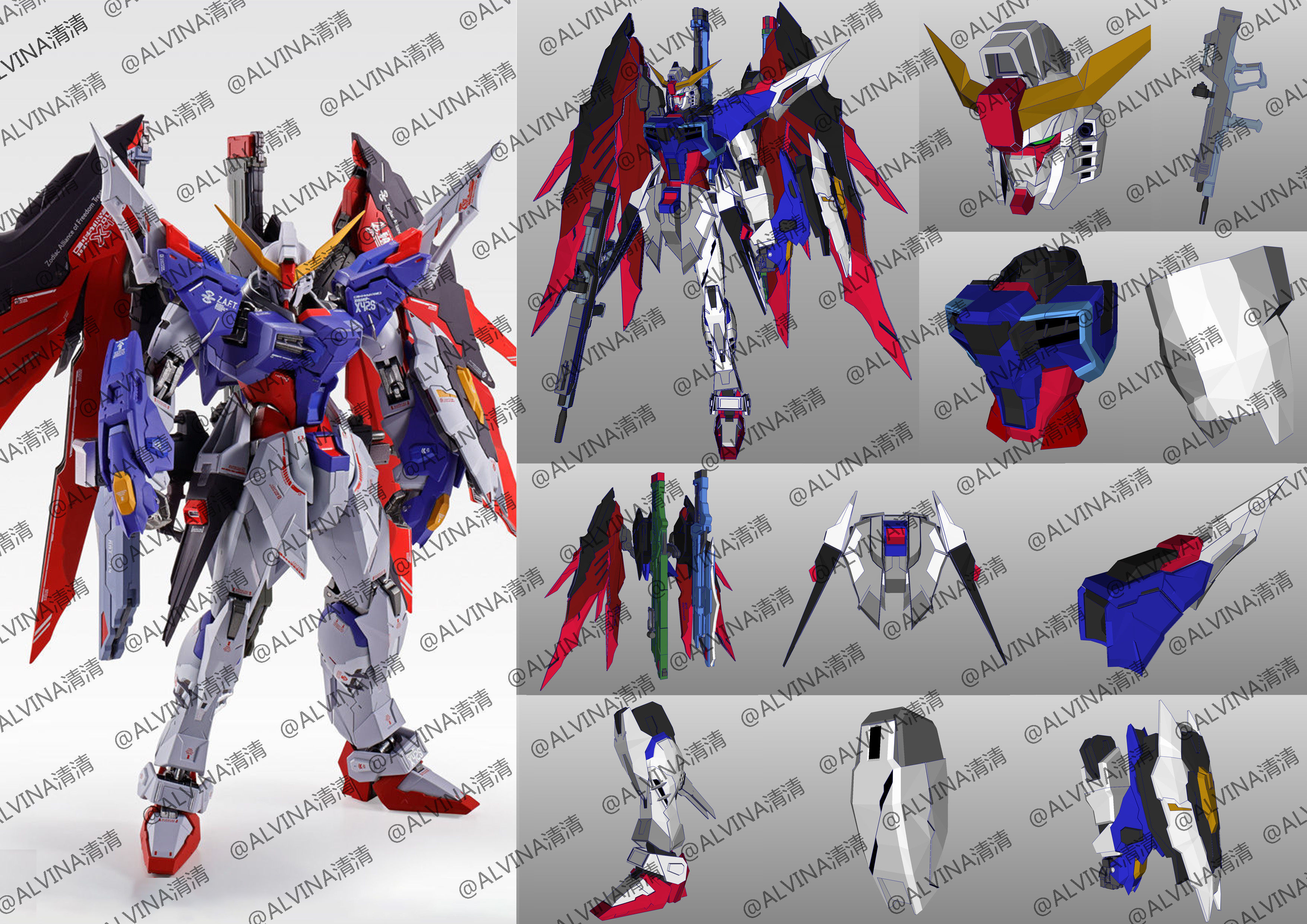 3D model Metal Build Style Destiny Gundam Armor - DIY Cosplay Pepakura ...