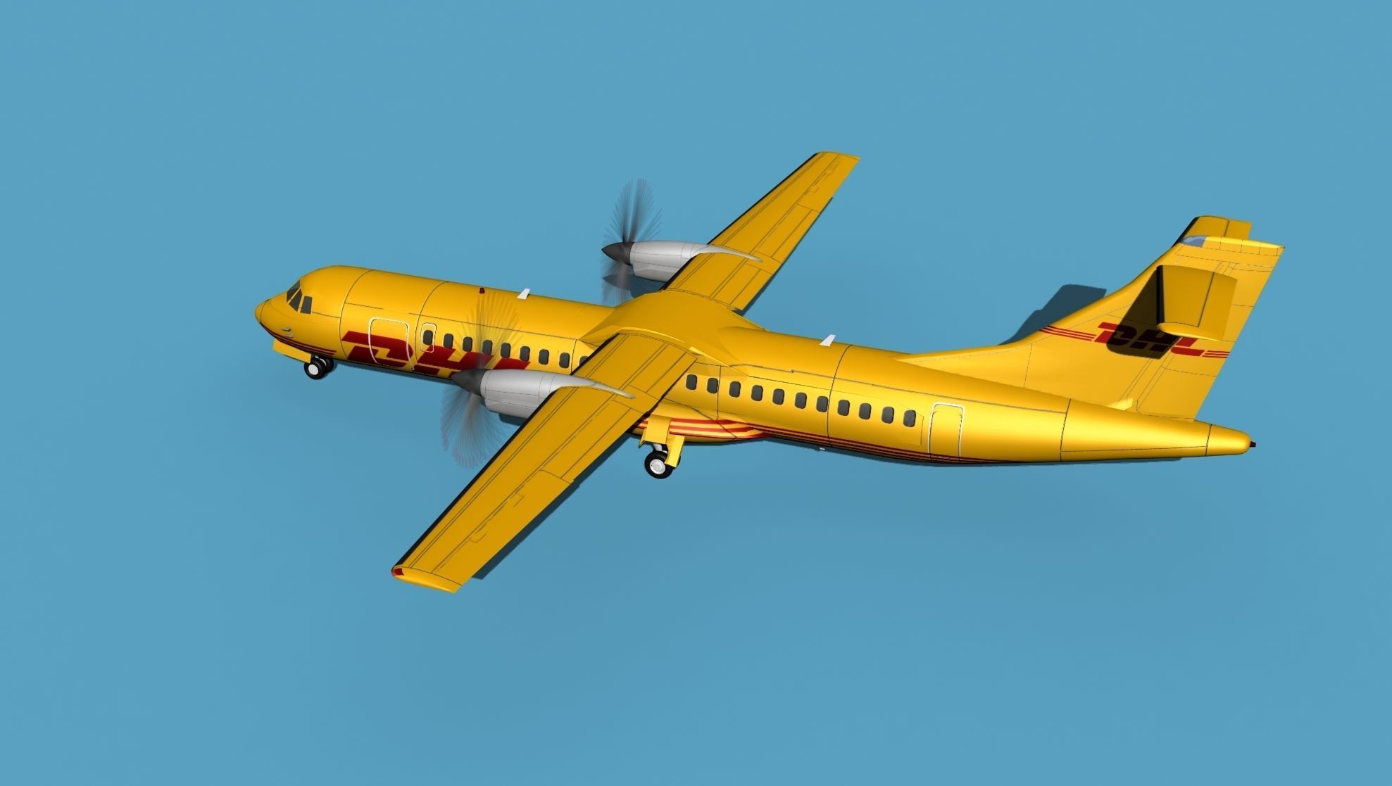 ATR ATR-72-600 DHL Cargo 3D model animated | CGTrader