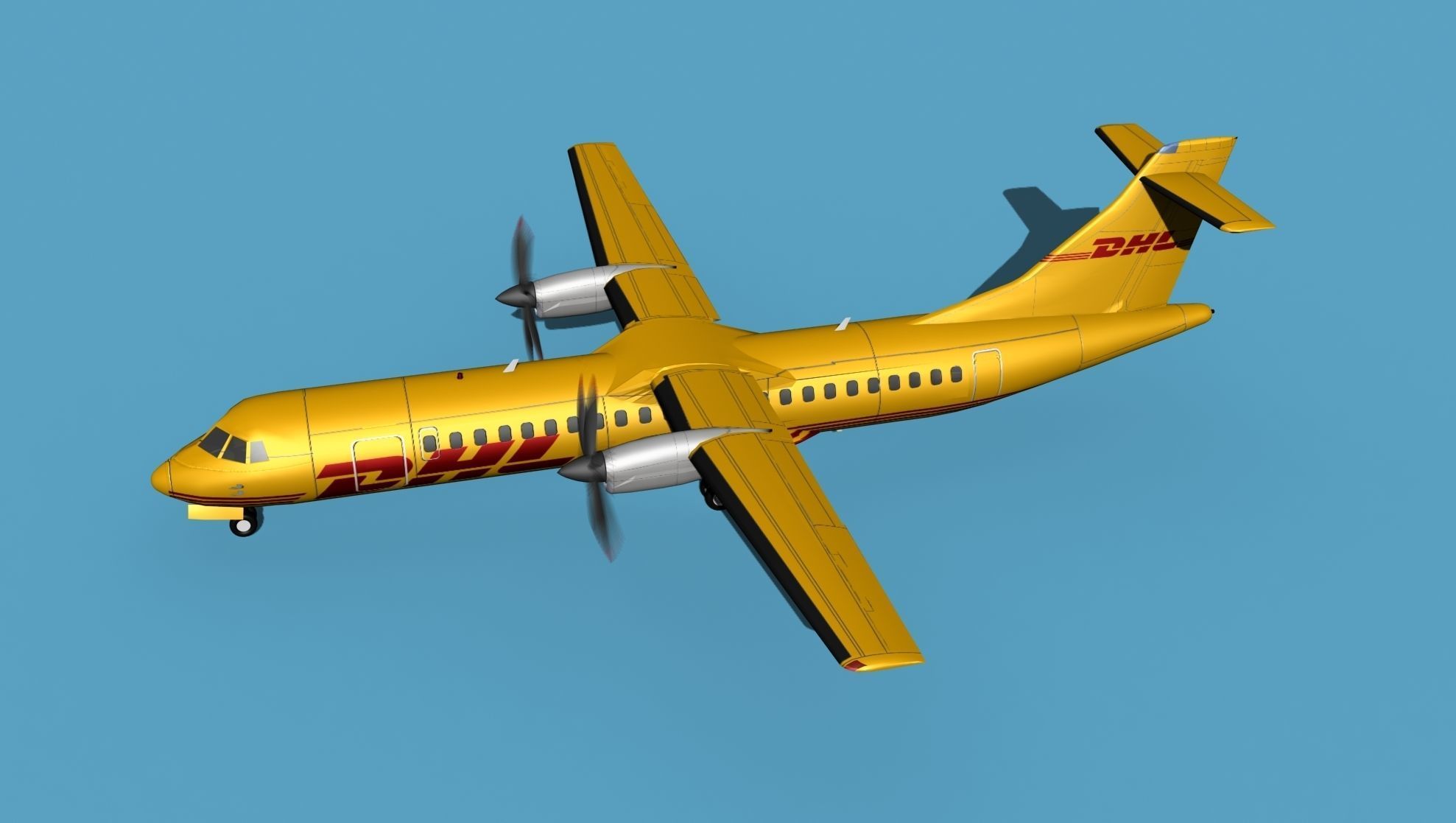 ATR ATR-72-600 DHL Cargo 3D model animated | CGTrader