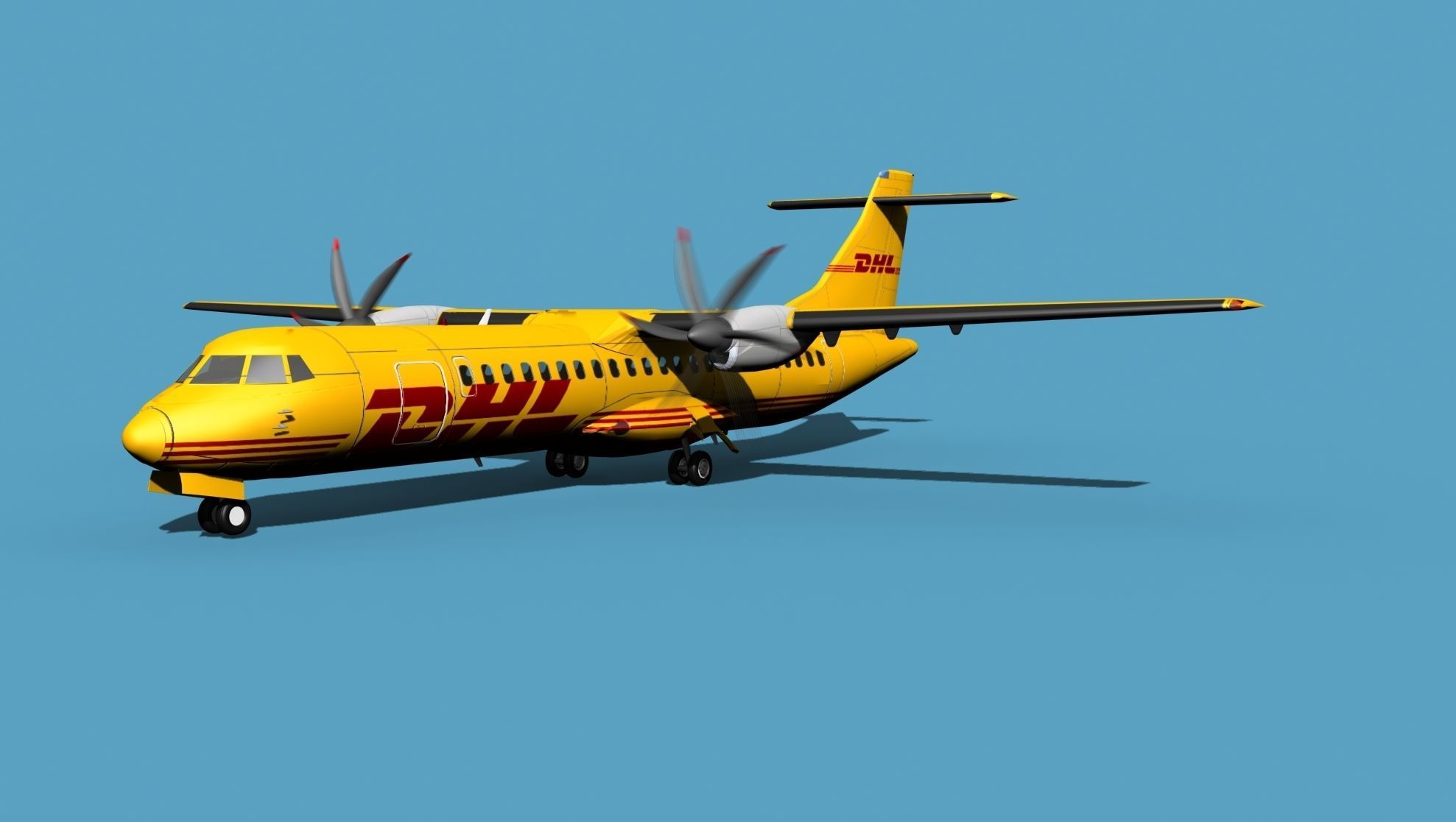 ATR ATR-72-600 DHL Cargo 3D model animated | CGTrader