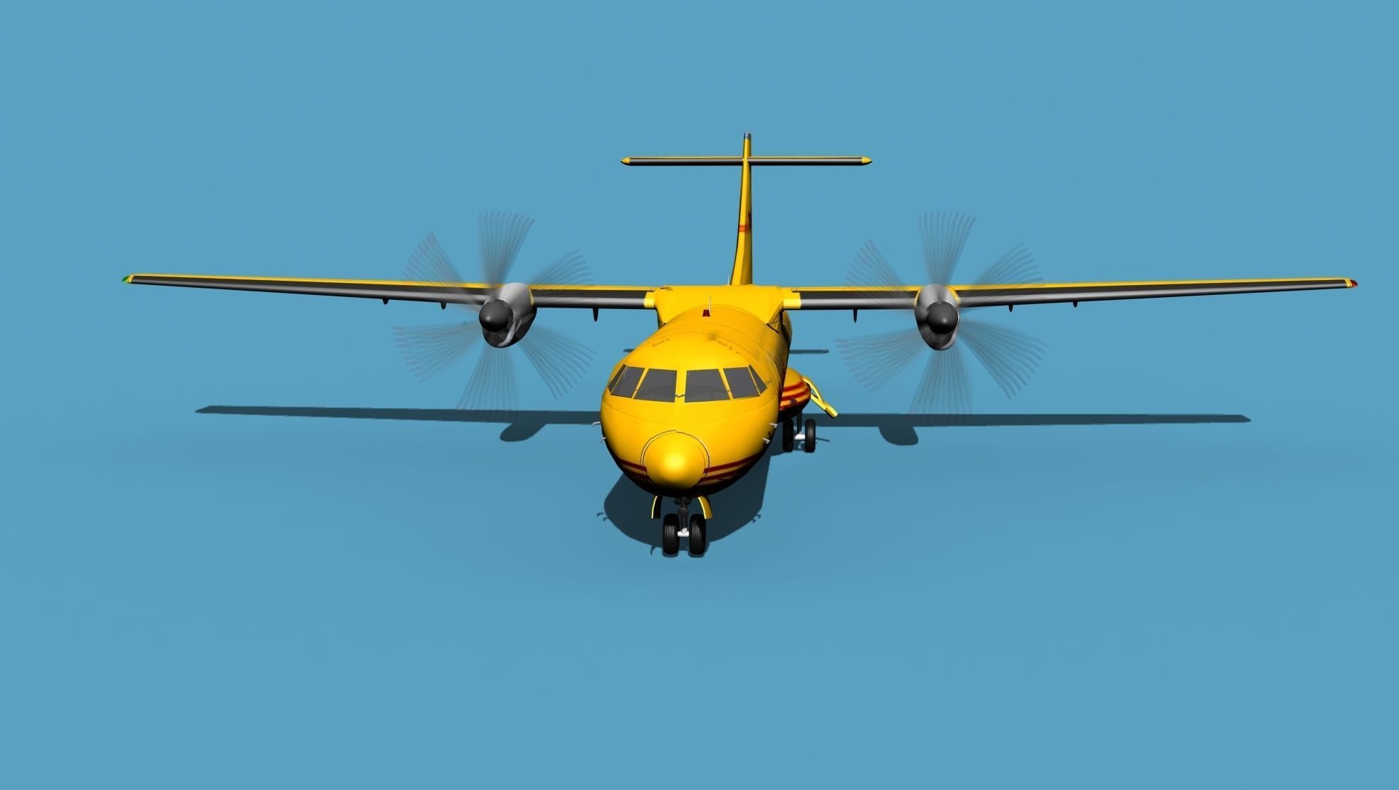 ATR ATR-72-600 DHL Cargo 3D model animated | CGTrader