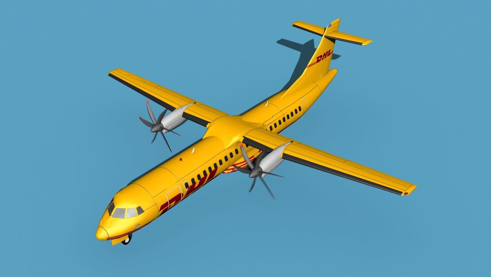 ATR ATR-72-600 DHL Cargo 3D model animated | CGTrader