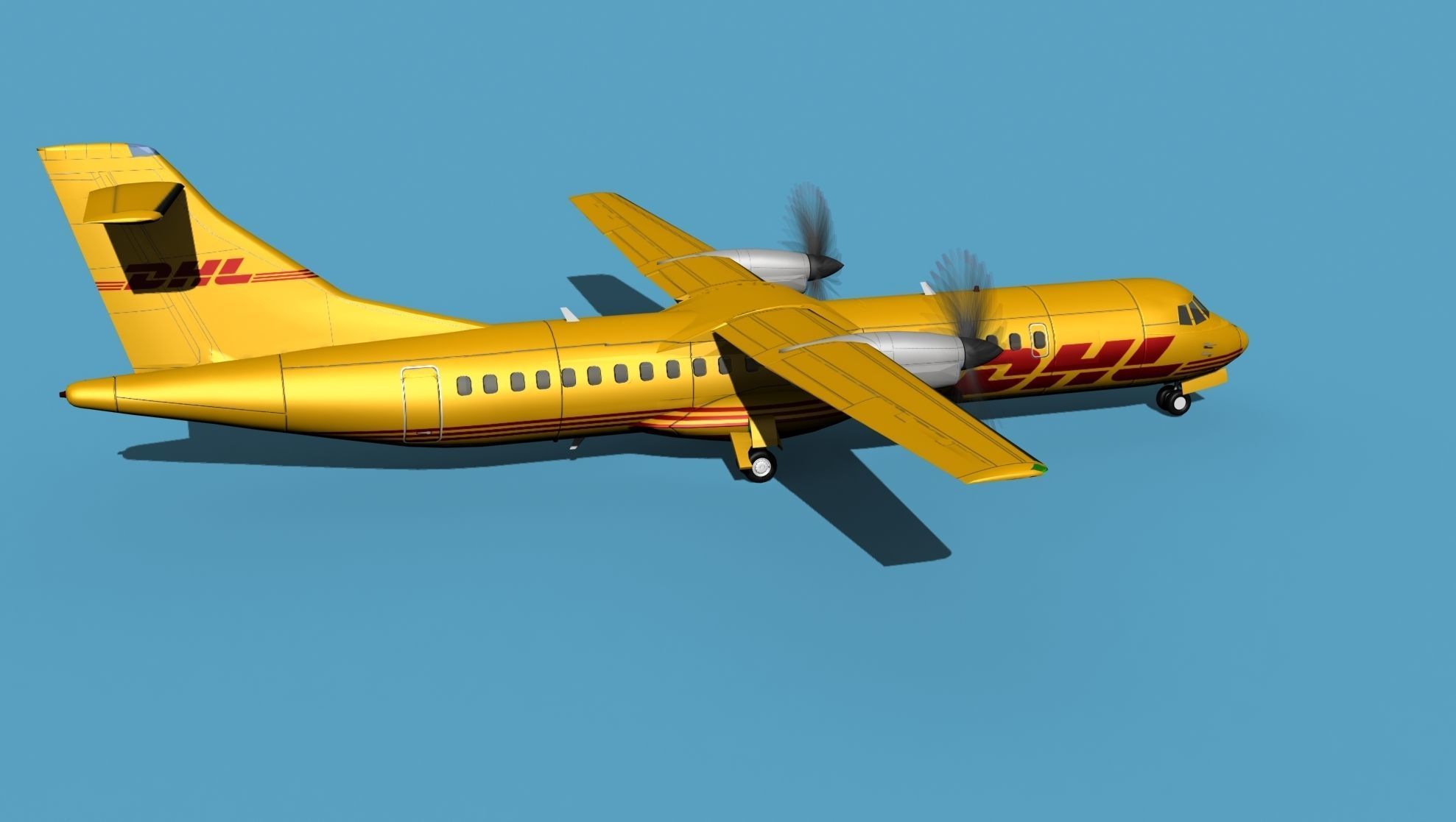 ATR ATR-72-600 DHL Cargo 3D model animated | CGTrader