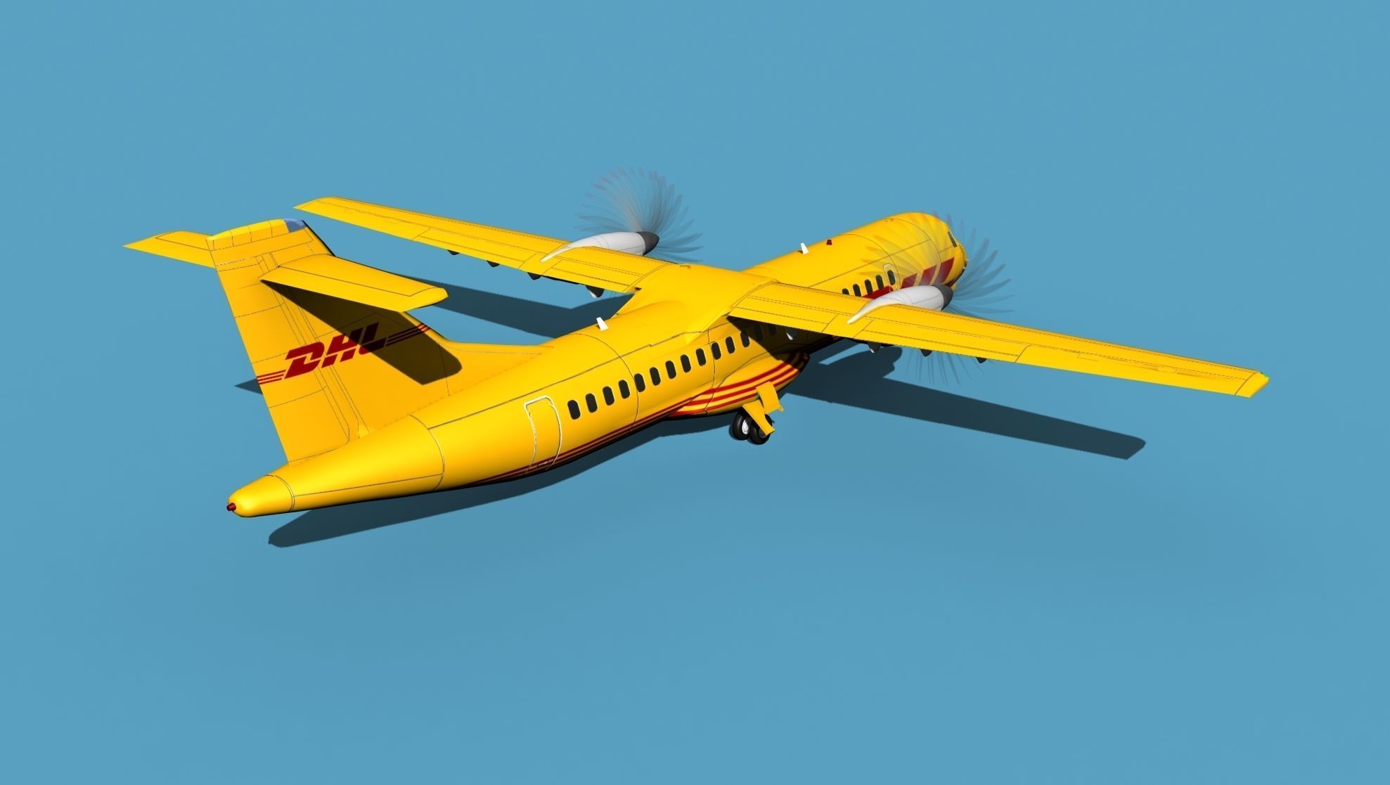 ATR ATR-72-600 DHL Cargo 3D model animated | CGTrader