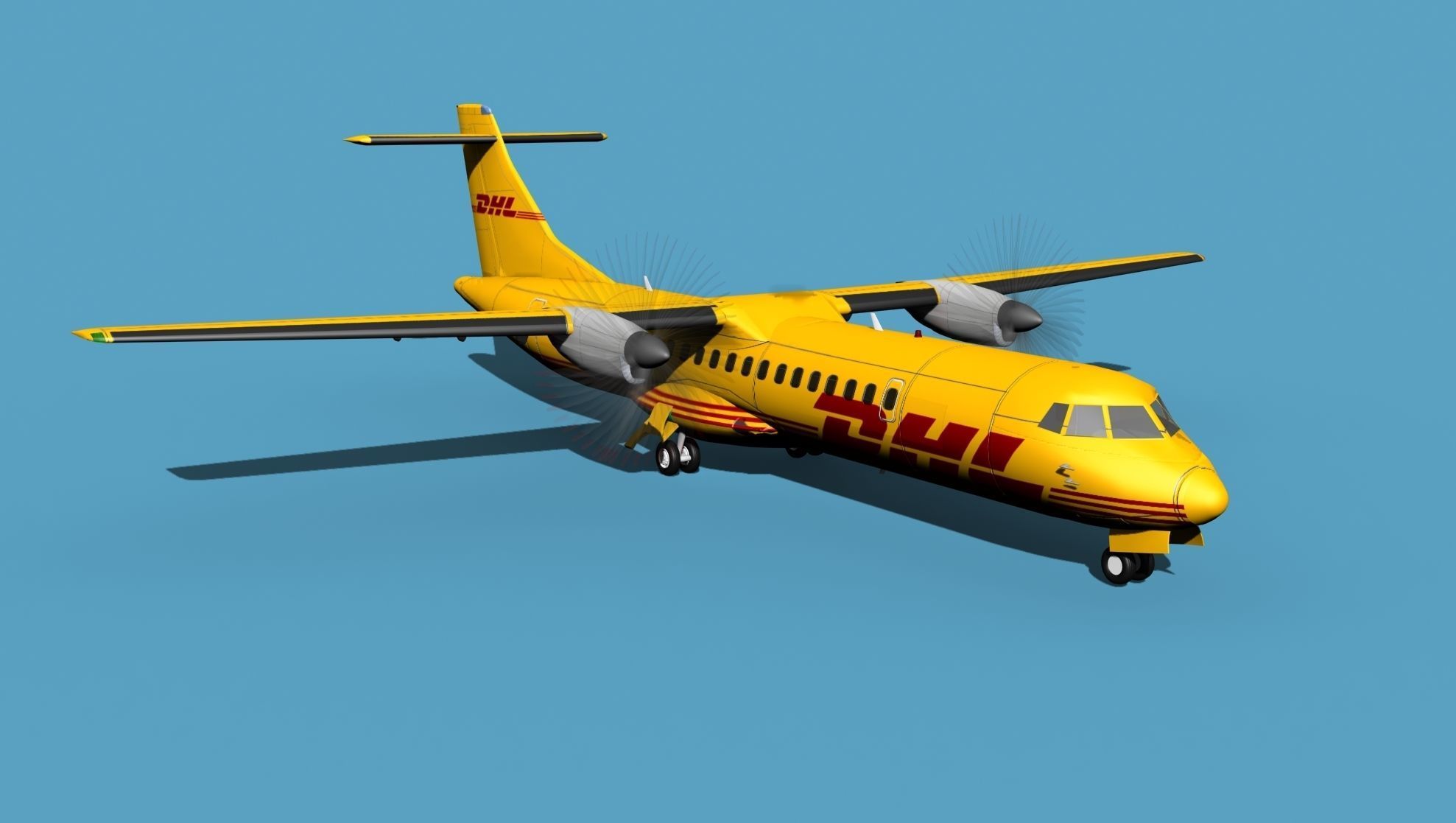 ATR ATR-72-600 DHL Cargo 3D model animated | CGTrader