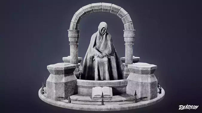 3D model CEMETERY - Statue 01 - LOW POLY VR / AR / low-poly | CGTrader