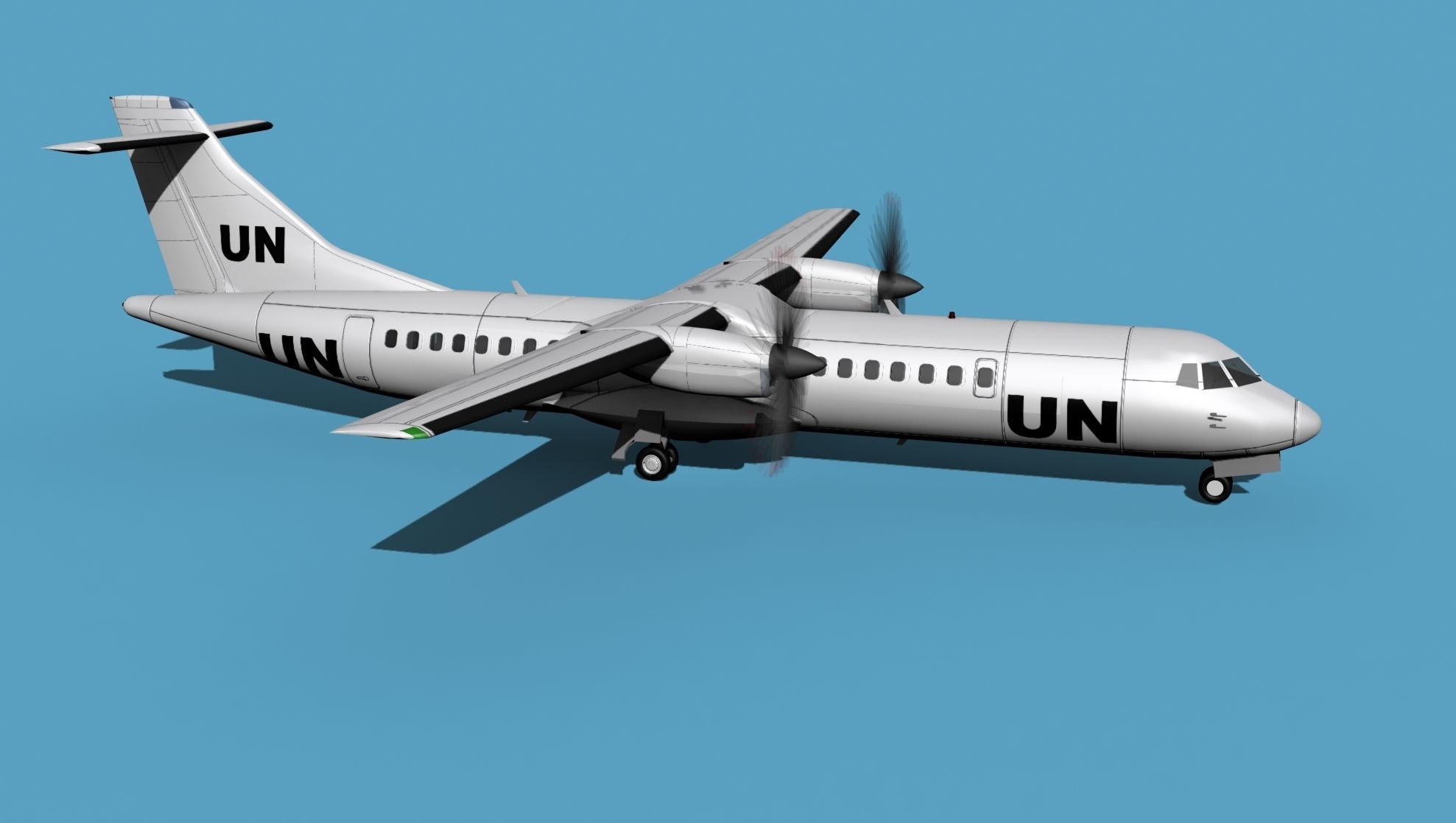 ATR ATR-72-600 UN 3D model animated rigged | CGTrader