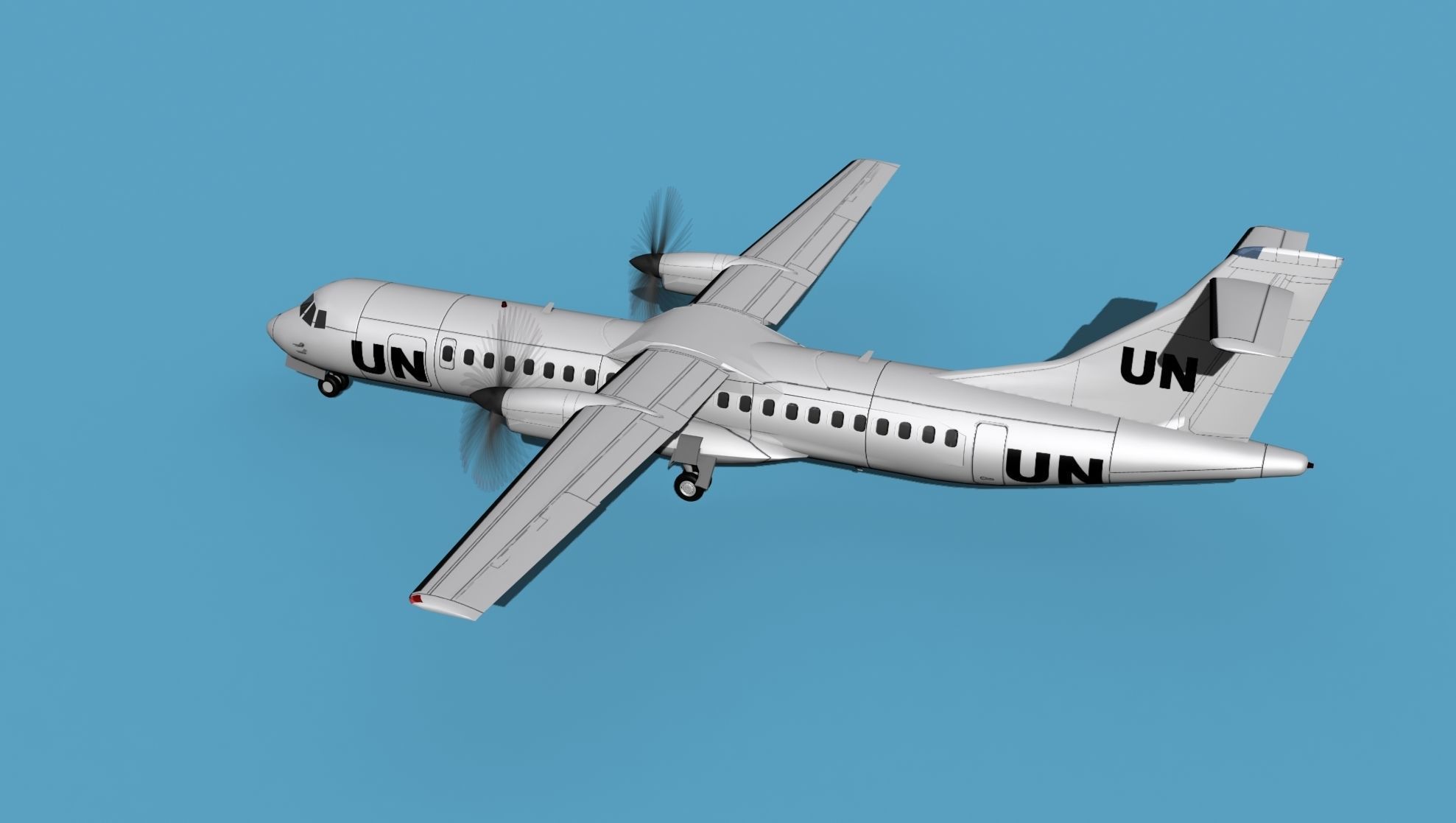 ATR ATR-72-600 UN 3D model animated rigged | CGTrader