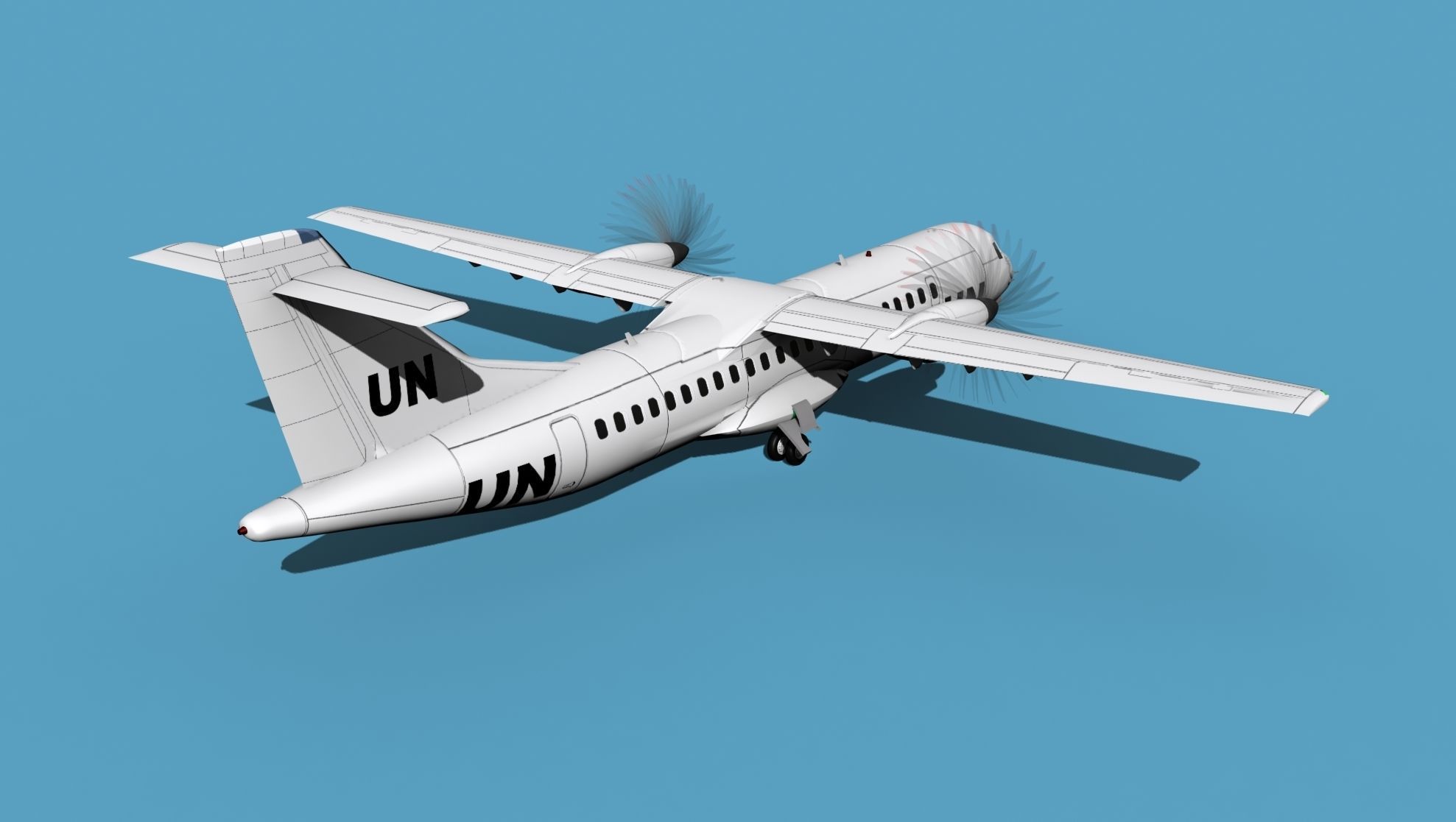 ATR ATR-72-600 UN 3D model animated rigged | CGTrader